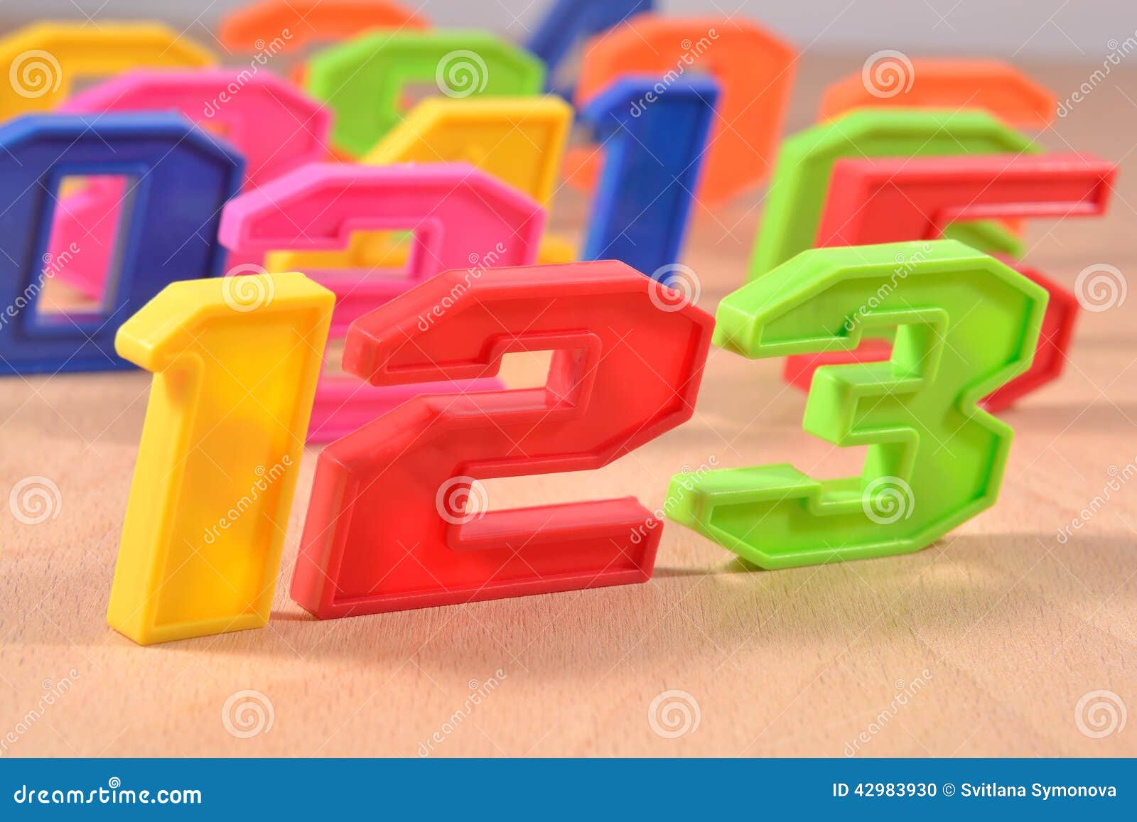 Colorful Plastic Numbers 123 Stock Photo - Image of pieces, background ...
