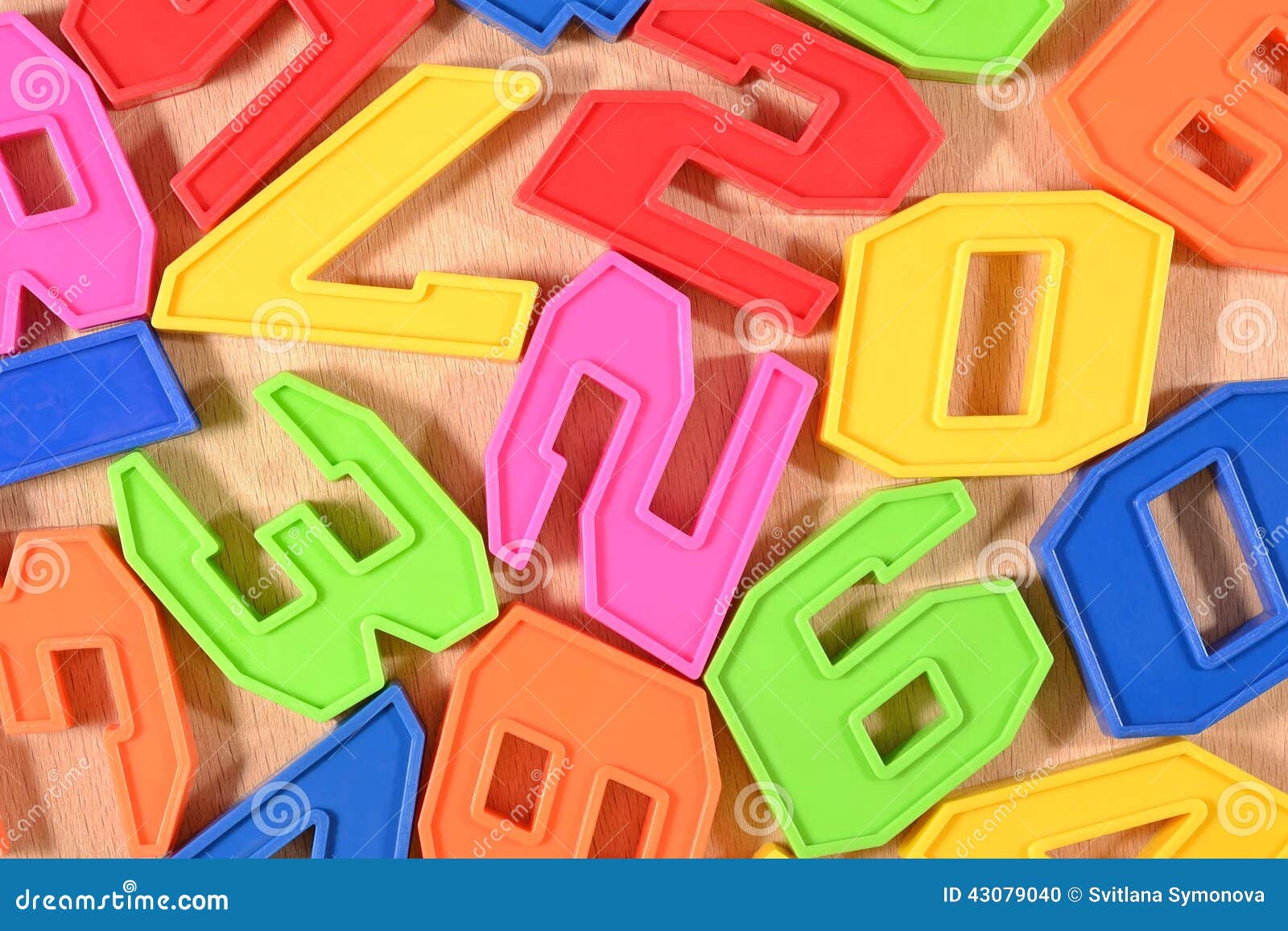 Colorful plastic numbers. stock photo. Image of educational - 43079040