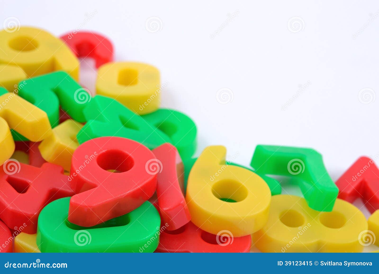 Colorful Plastic Numbers on White Stock Image - Image of alphabet ...