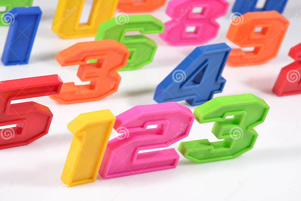 Colorful Plastic Numbers 123 on White Stock Photo - Image of numeral ...