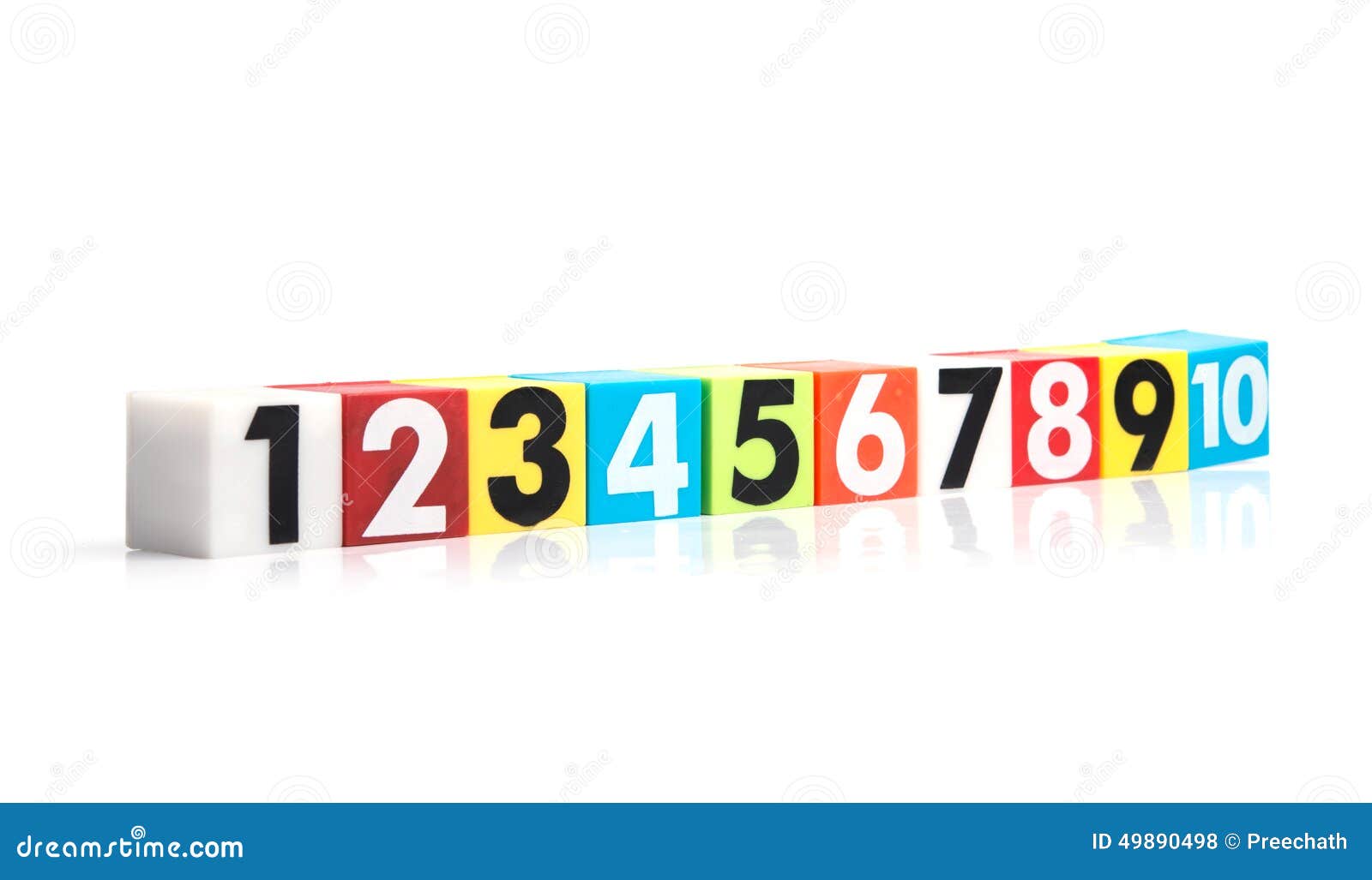 Colorful Plastic Numbers on a White Background Stock Photo - Image of ...