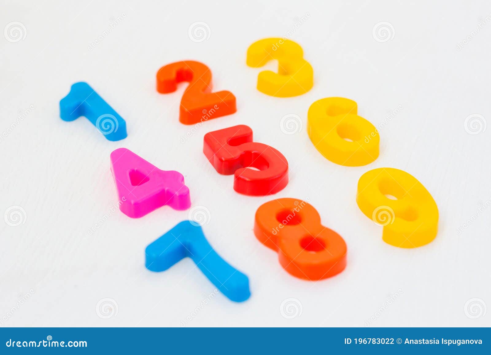 Kids Plastic Numeral on White Background. Study Counting with Fridge ...