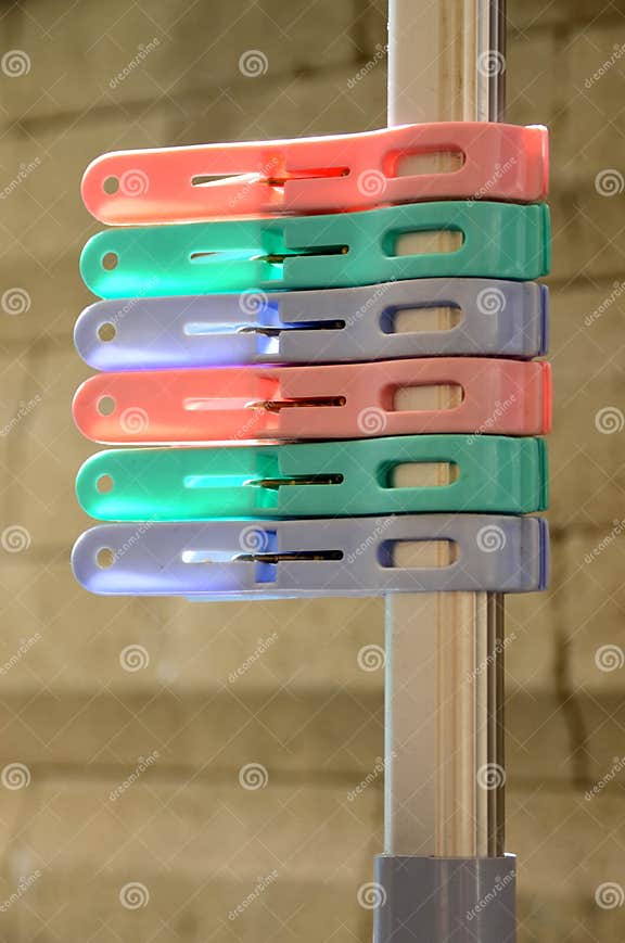 Colorful plastic peg stock photo. Image of object, pink - 62350878