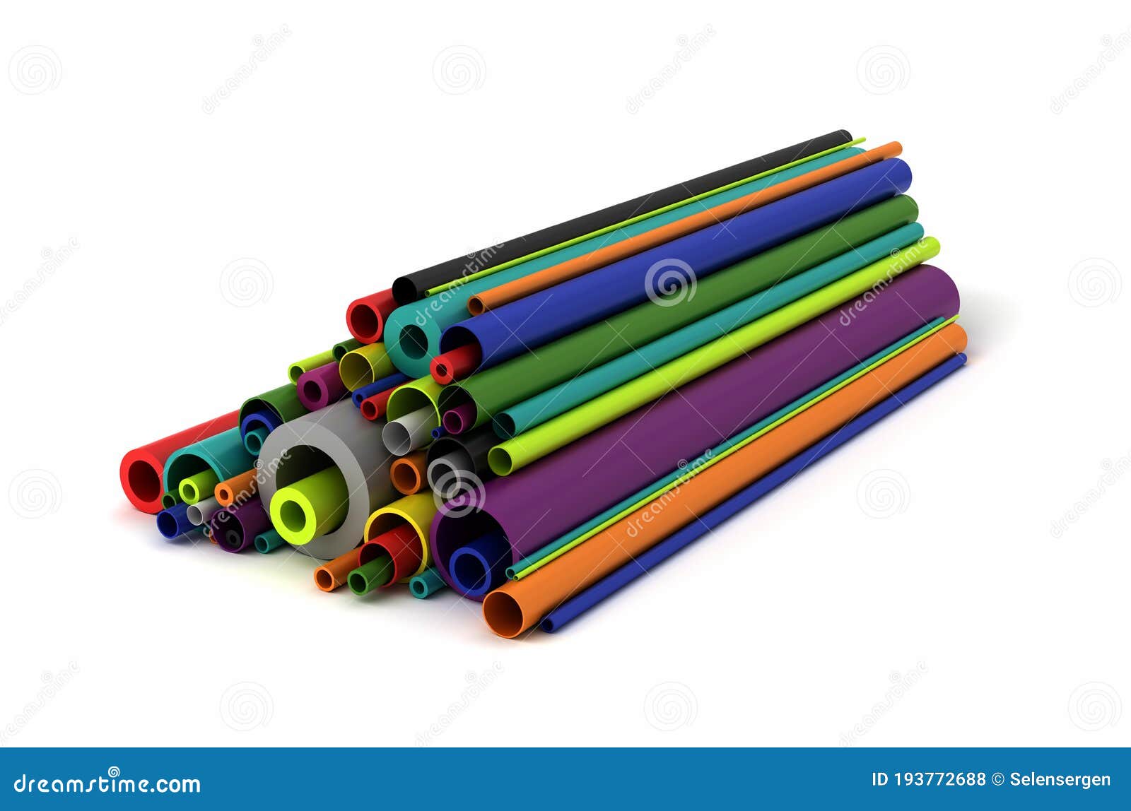 Colorful Plastic pipes stock illustration. Illustration of production ...