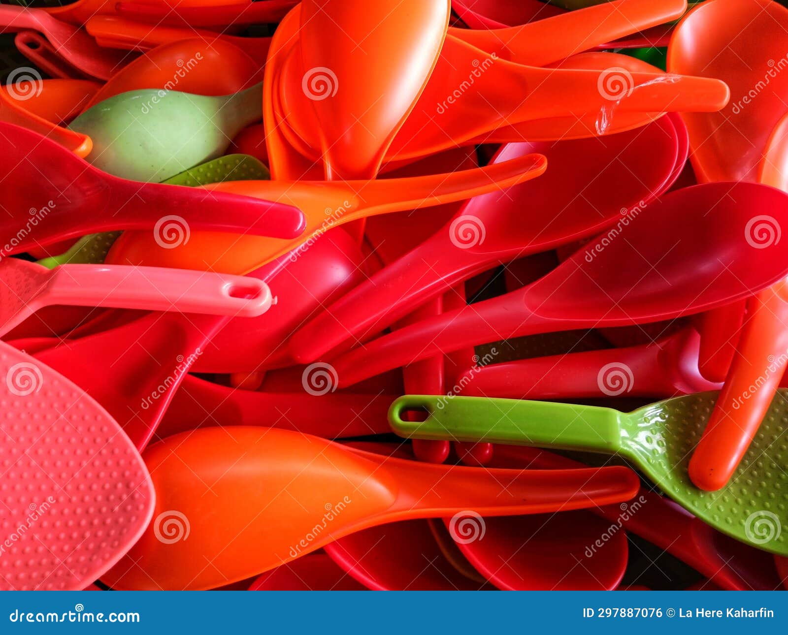 Colorful Plastic Rice Spoons Stock Photo - Image of accessory ...