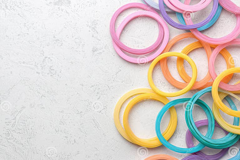 Colorful Plastic Rings on a Light Background Stock Illustration ...