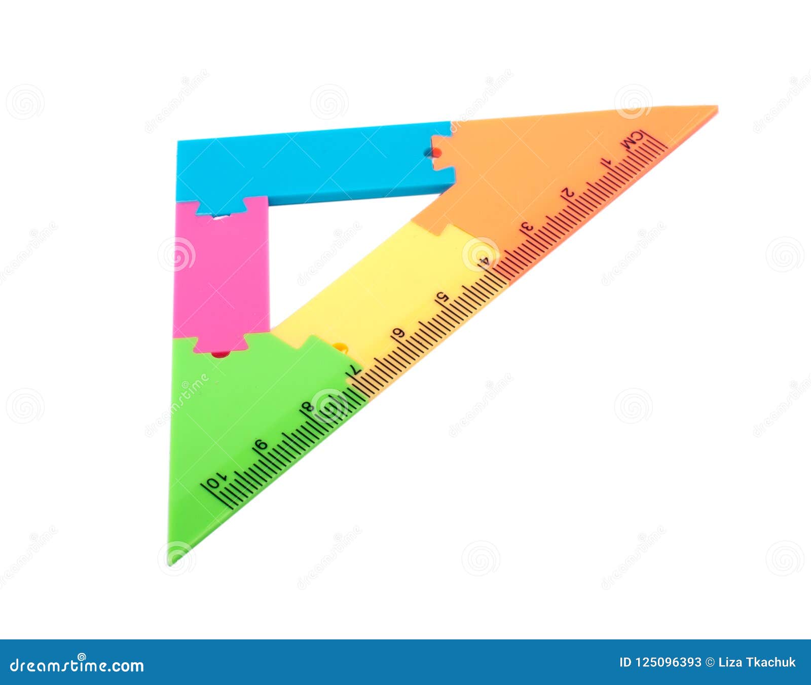 Colorful Plastic Ruler in Different Color Isolated Stock Image - Image ...