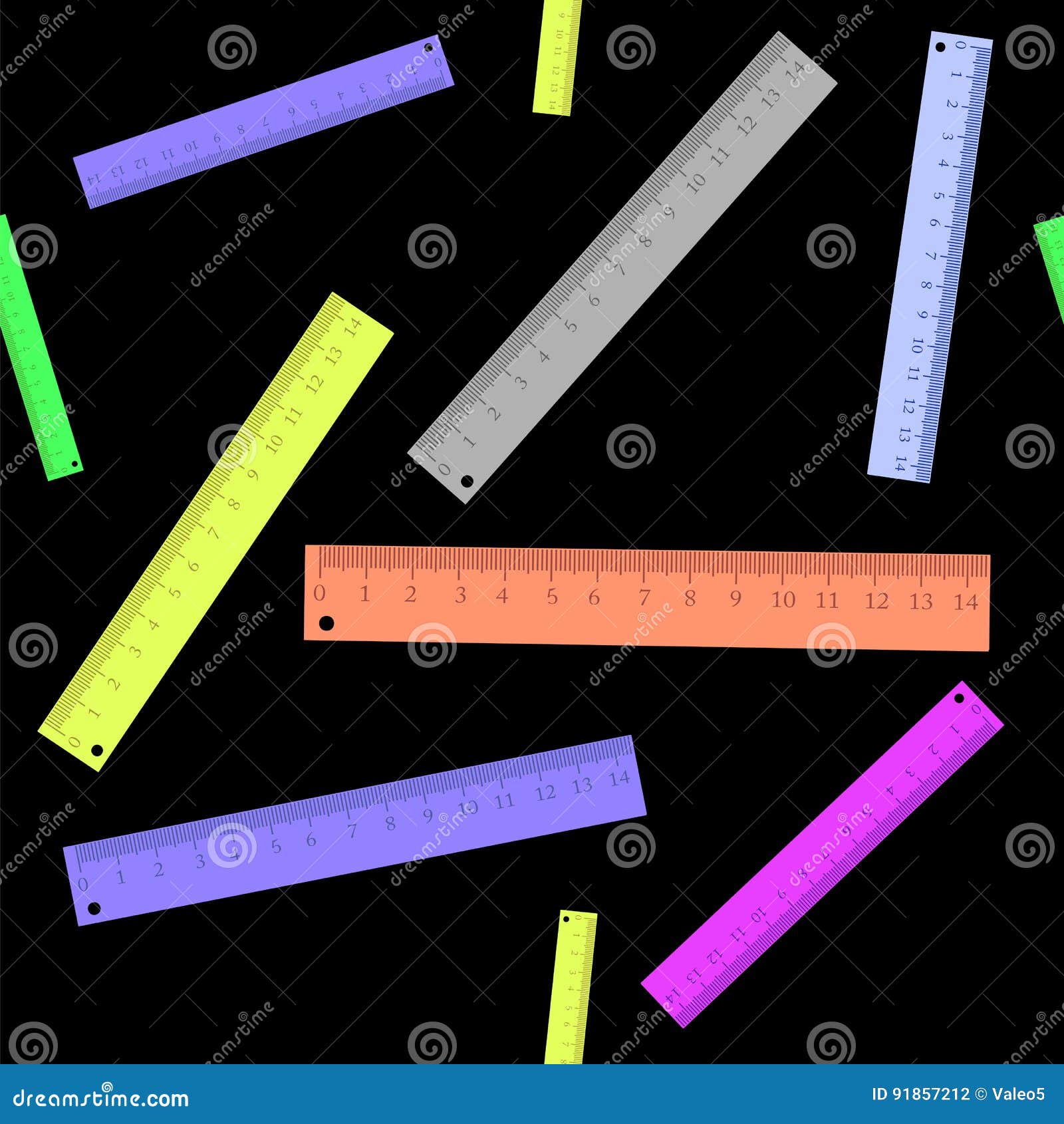Colorful Plastic Rulers Seamless Pattern Stock Vector - Illustration of ...
