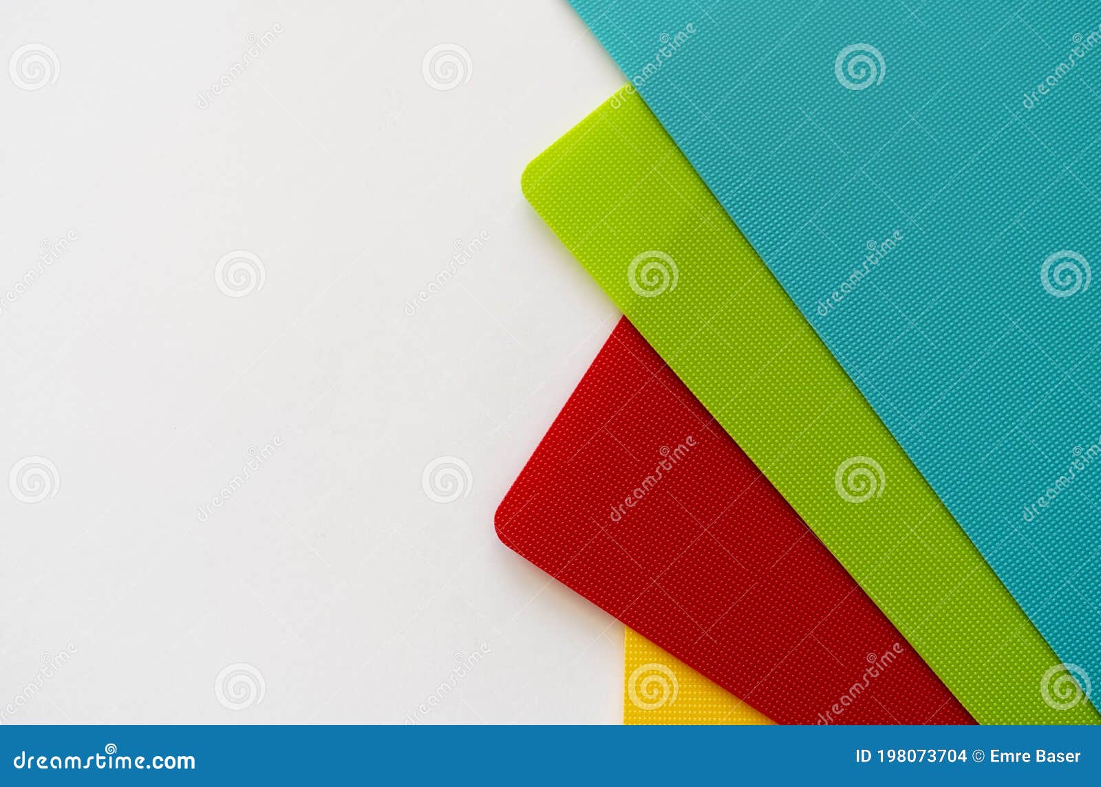 Colorful Plastic Sheets with Tiny Dots on a White Background Stock ...