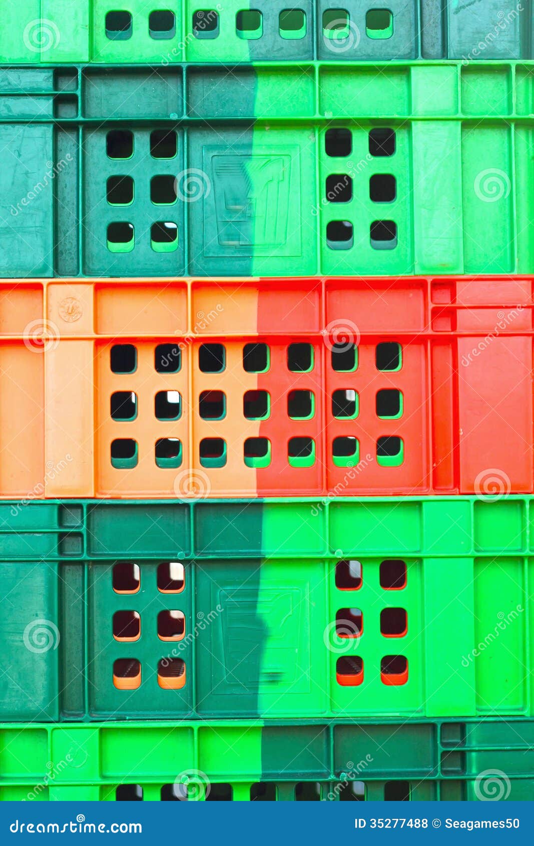 Colorful Plastic - Stacked Packing Containers. Stock Photo - Image of ...