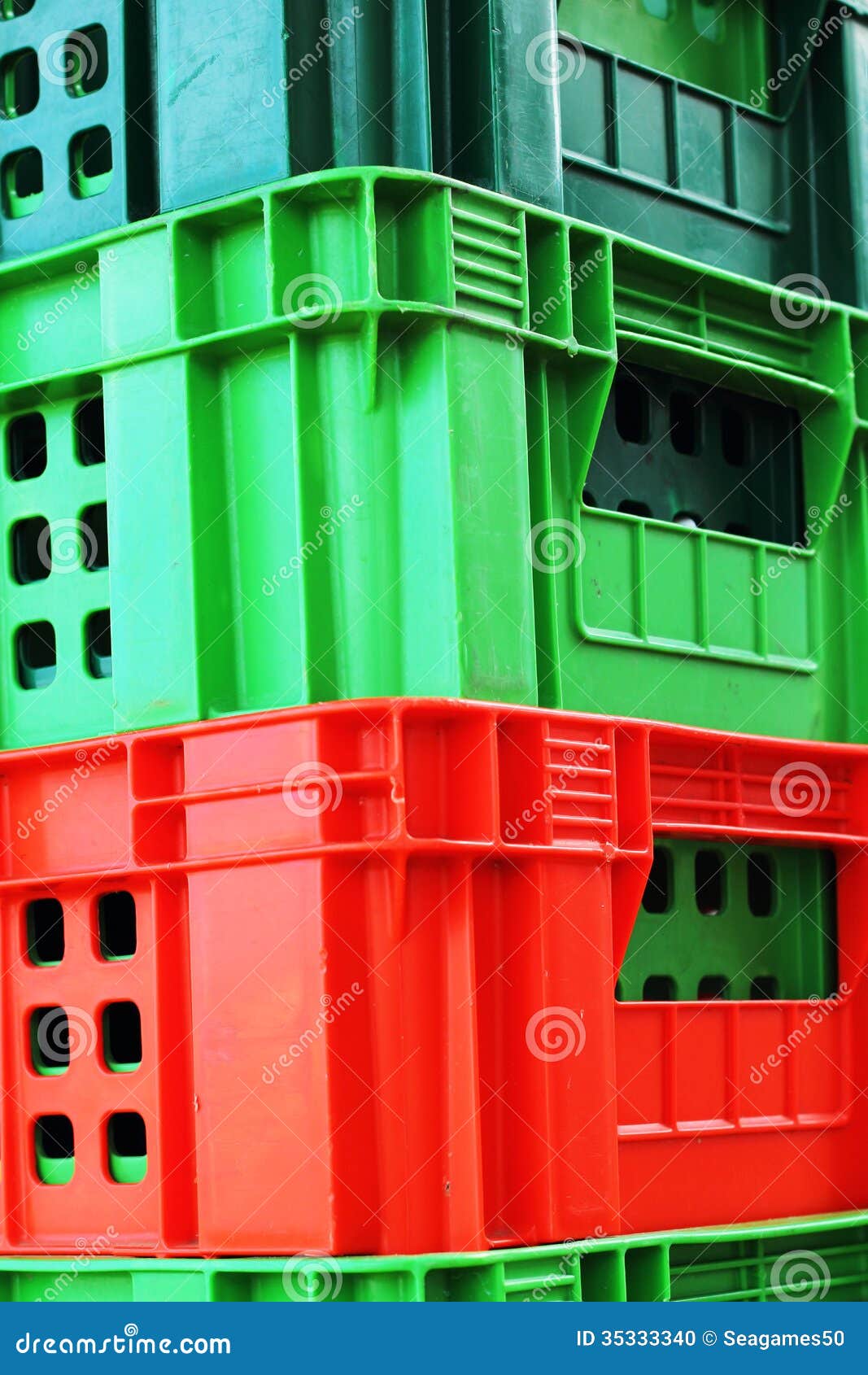 Colorful Plastic - Stacked Packing Containers. Stock Photo - Image of ...