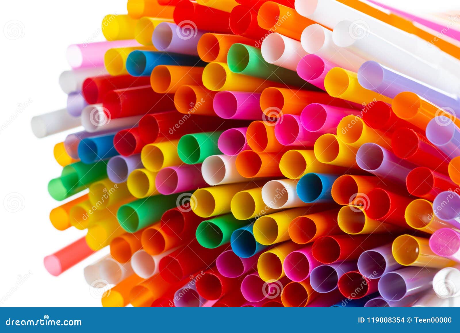 Colorful Plastic Straw on White Background Stock Photo - Image of ...