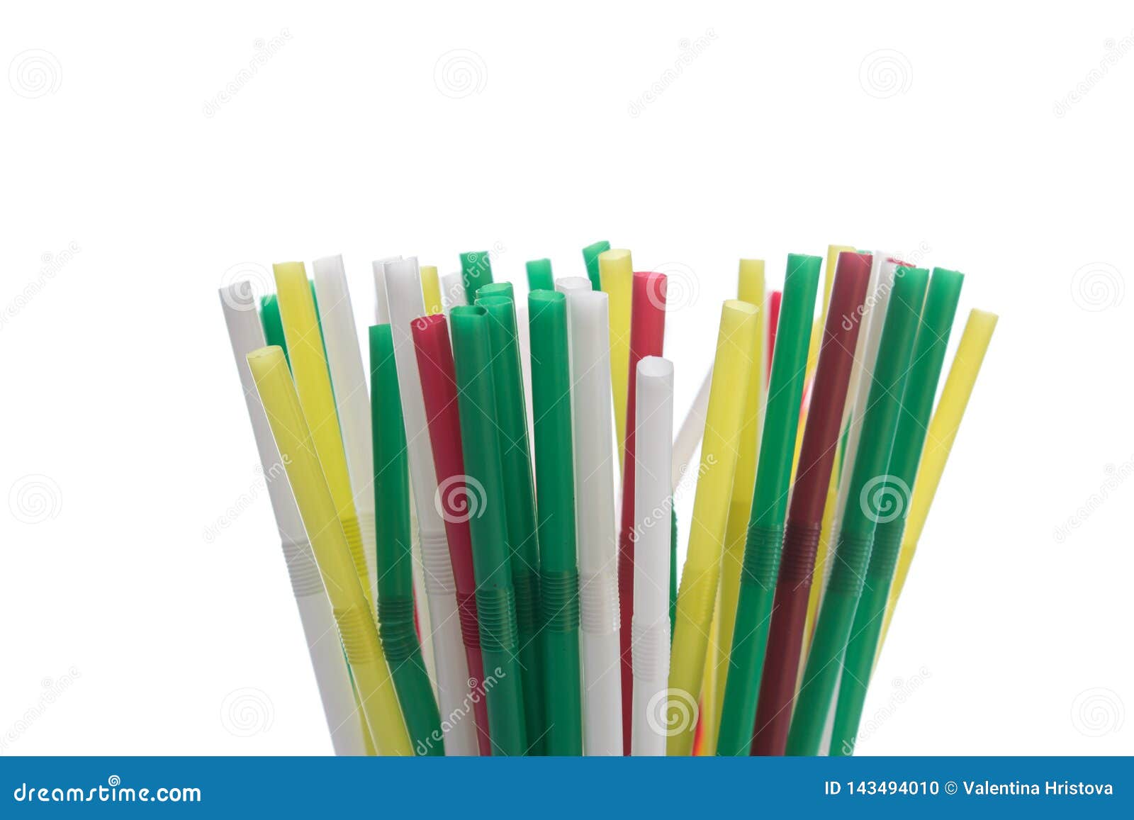 Colorful Plastic Straws Isolated On The White Background. Stock Photo ...