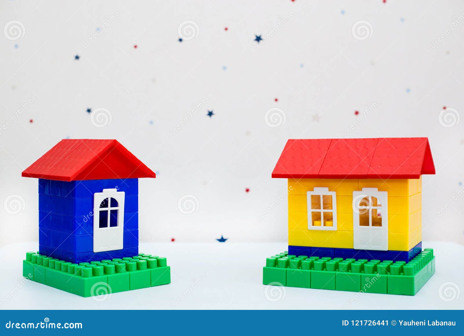 Plastic Toy house stock image. Image of idea, blue, exterior - 121726441