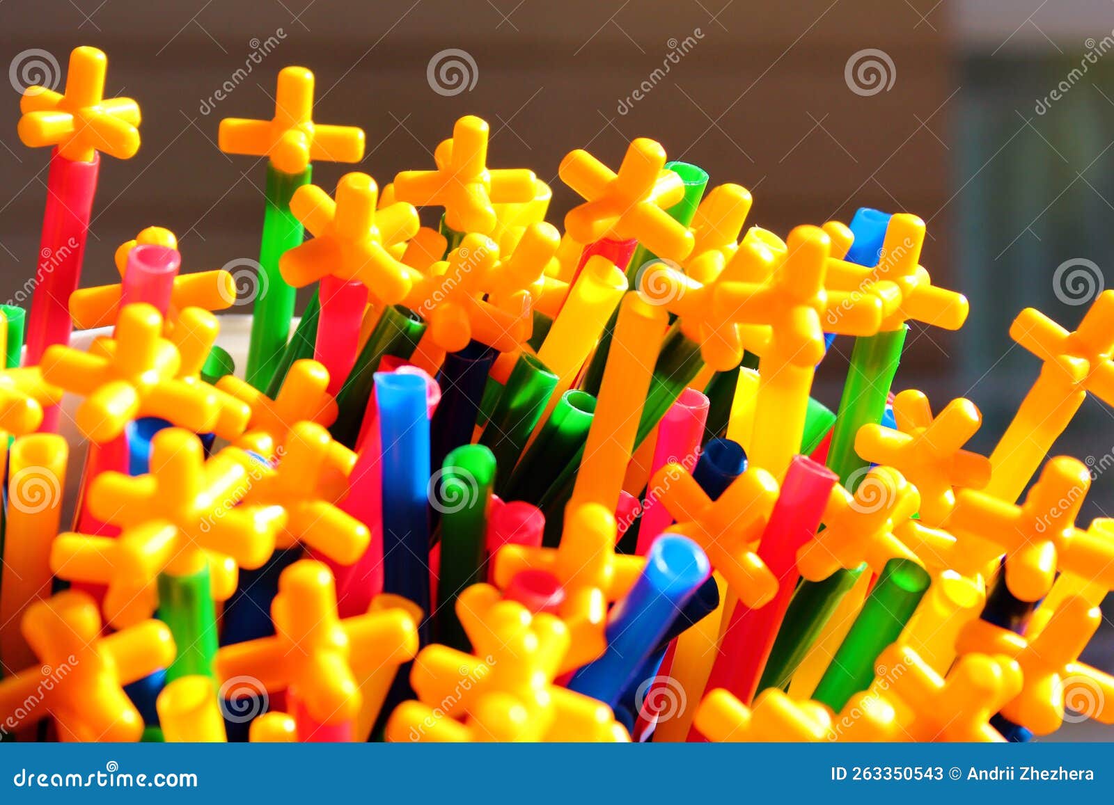 Colorful Plastic Tubes and Joints of Children Construction Set Stock ...