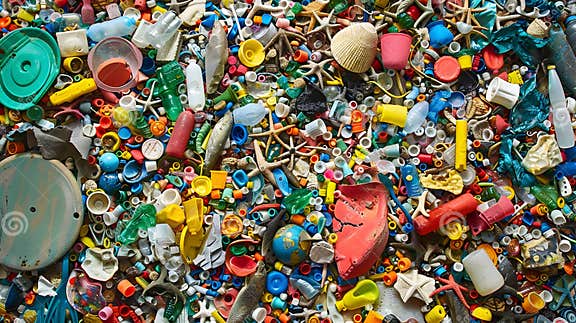 Colorful Plastic Waste Abstract Background Stock Illustration ...