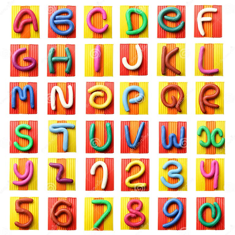 Colorful Plasticine Alphabet Stock Photo - Image of erudition, colour ...