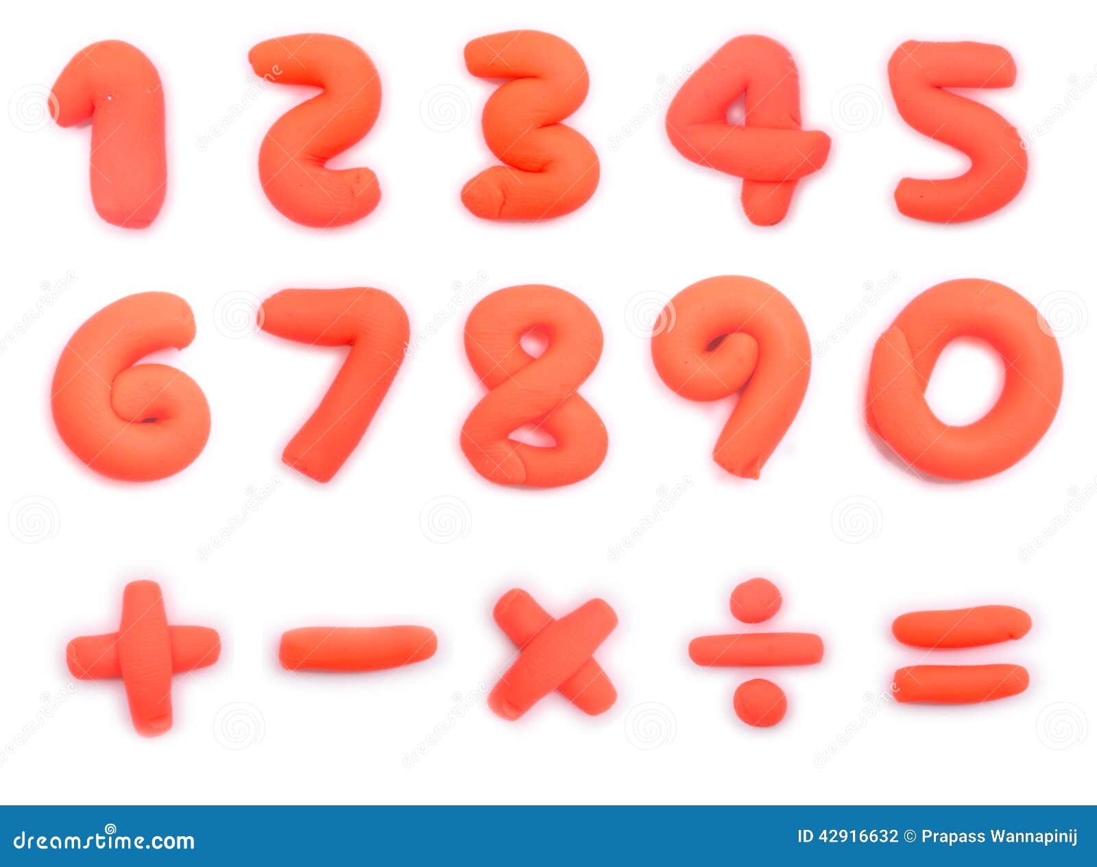Colorful Plasticine Clay Number and Mathematics Stock Photo - Image of ...