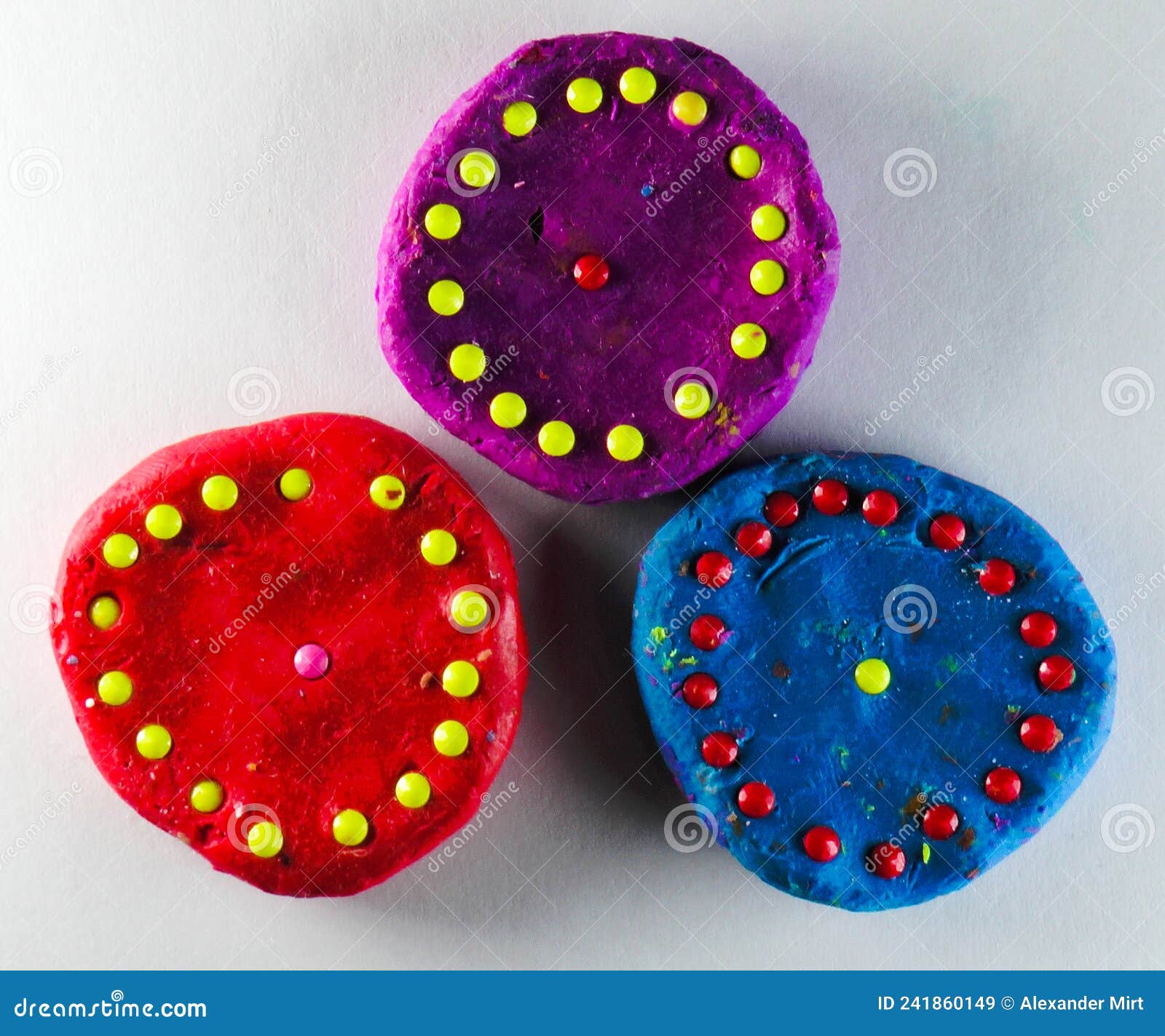 Colorful Plasticine or Clay Three Plates Stock Image - Image of ...