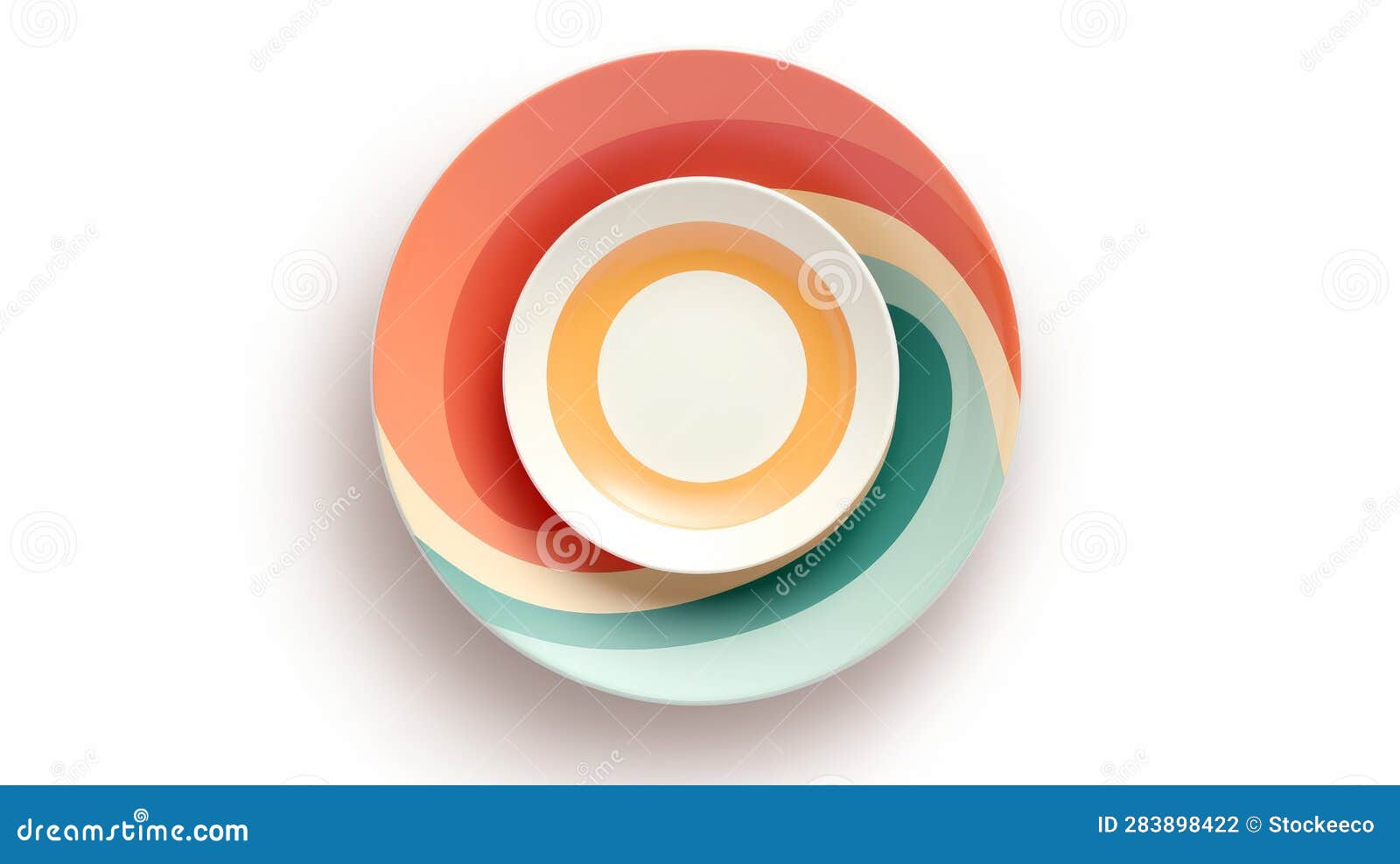 Colorful Striped Kitchen Plate with Luminous 3d Design Stock ...