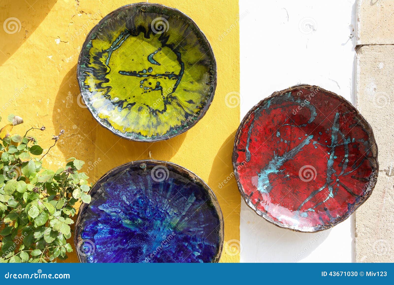 Colorful plates stock photo. Image of colorful, paint - 43671030