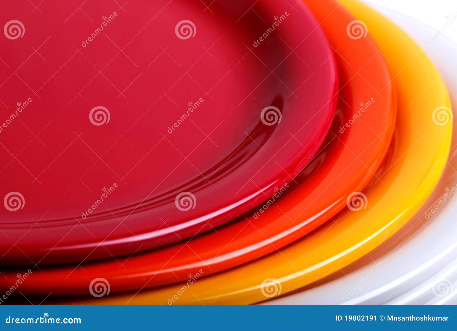 Colorful plates stacked stock image. Image of isolated - 19802191
