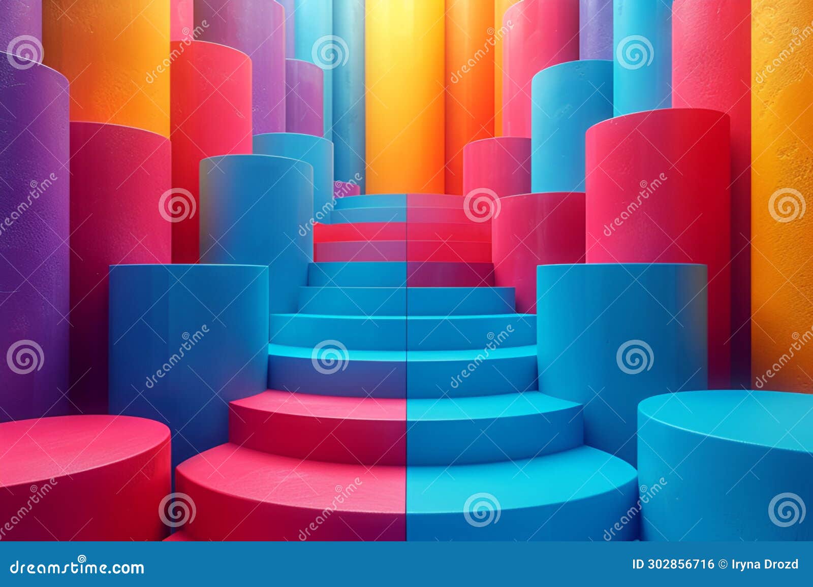 Colorful Platforms, Empty Space for Display Product, Text and Design ...