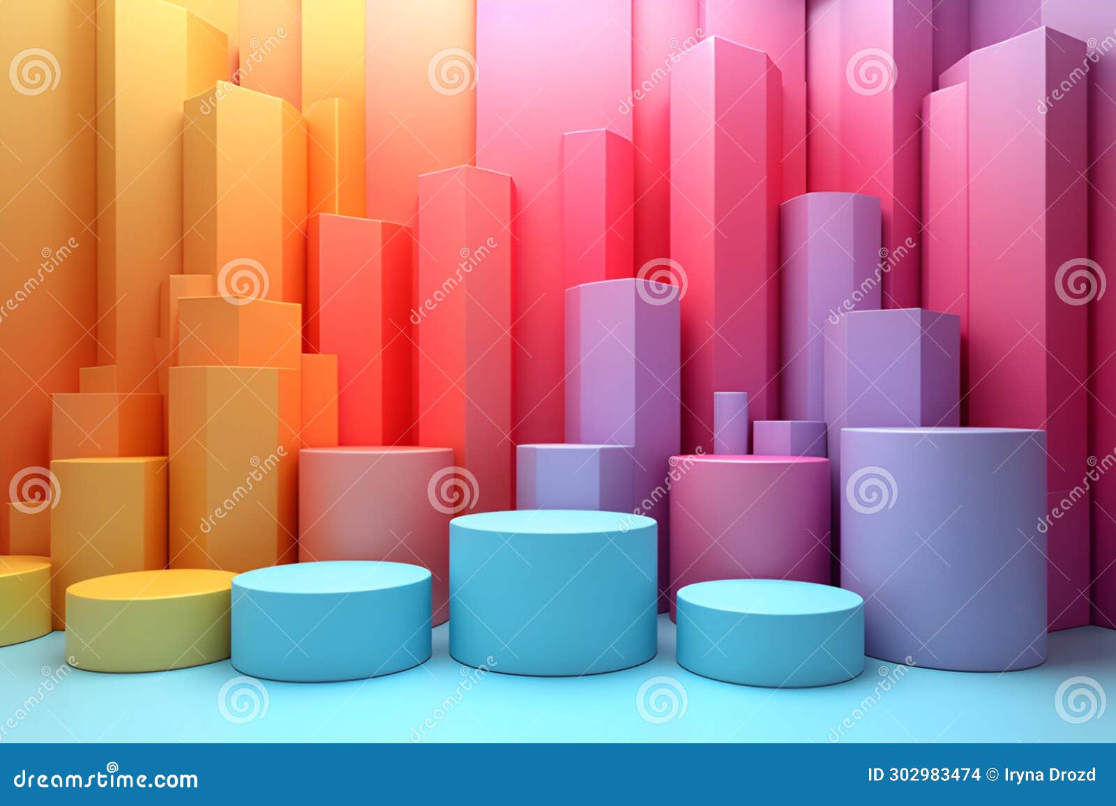 Colorful Platforms, Empty Space for Display Product, Text and Design ...