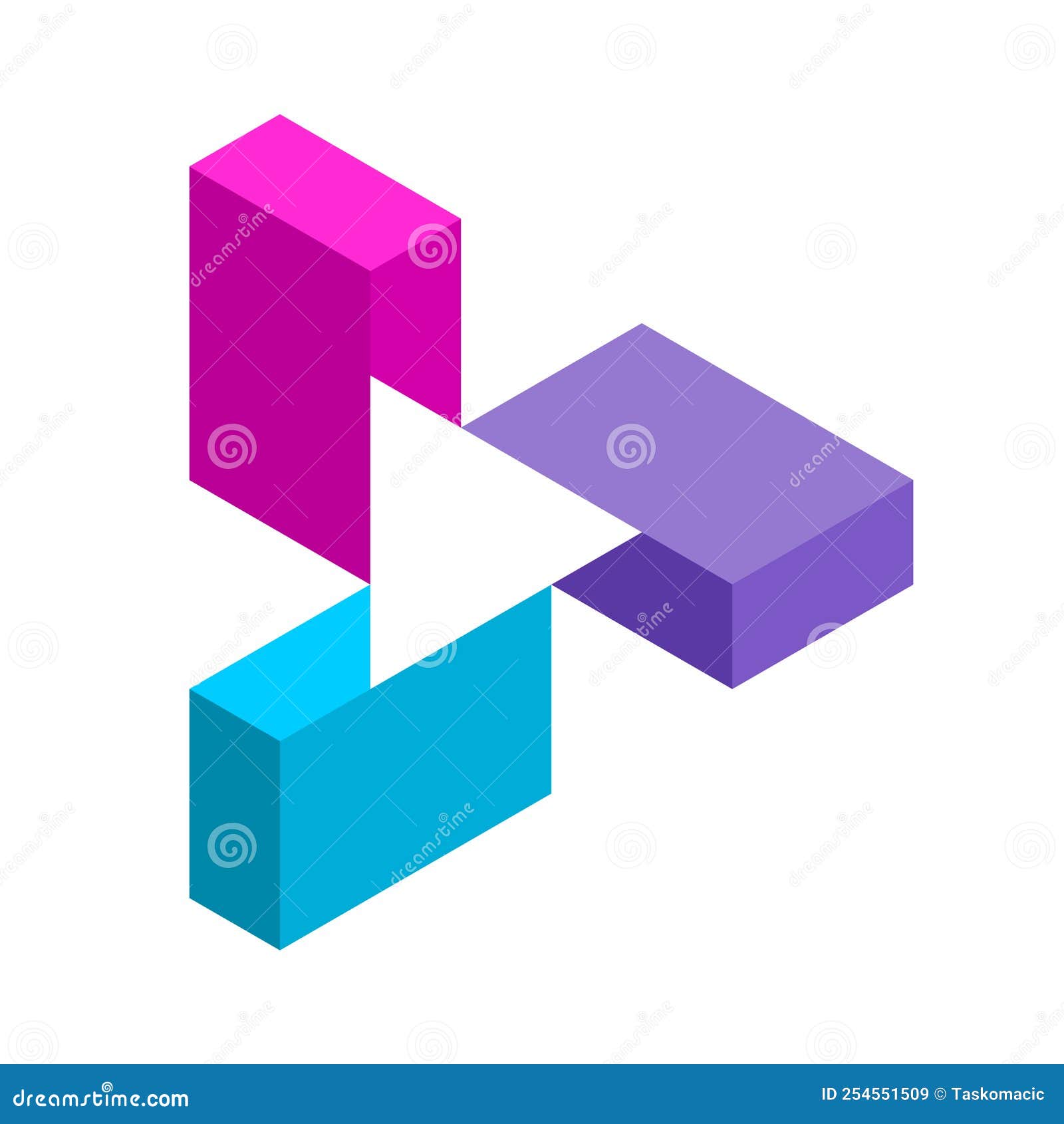 Colorful Play Button. Stylized Geometric Play Symbol. Stock Vector ...