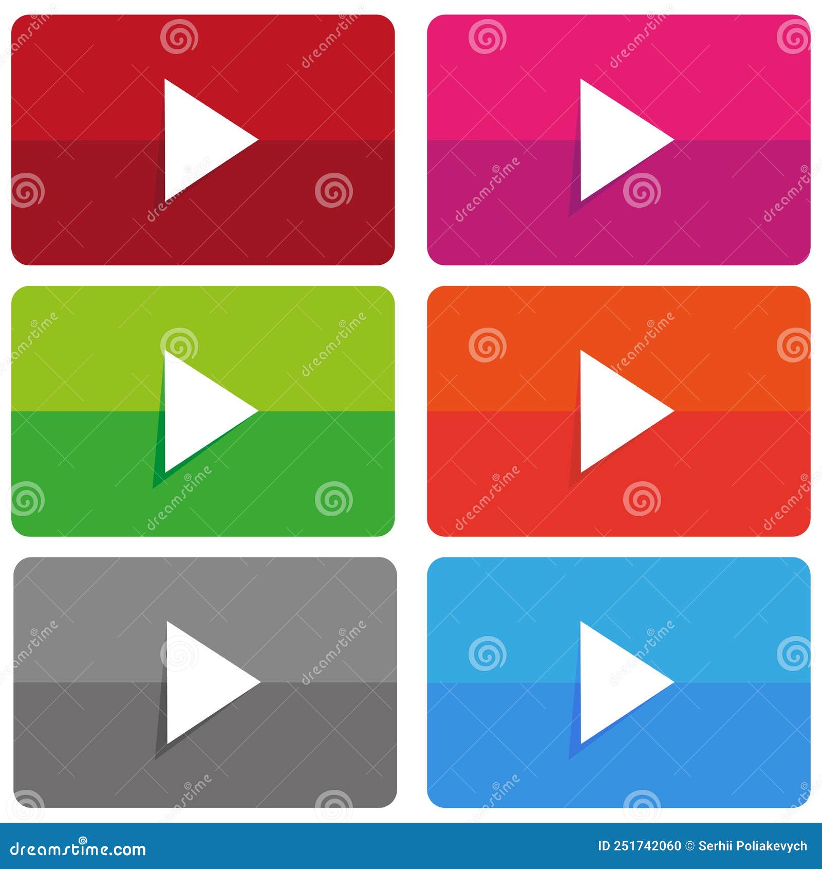 Colorful Play Icons. Vector Illustration. Stock Image Stock Vector ...
