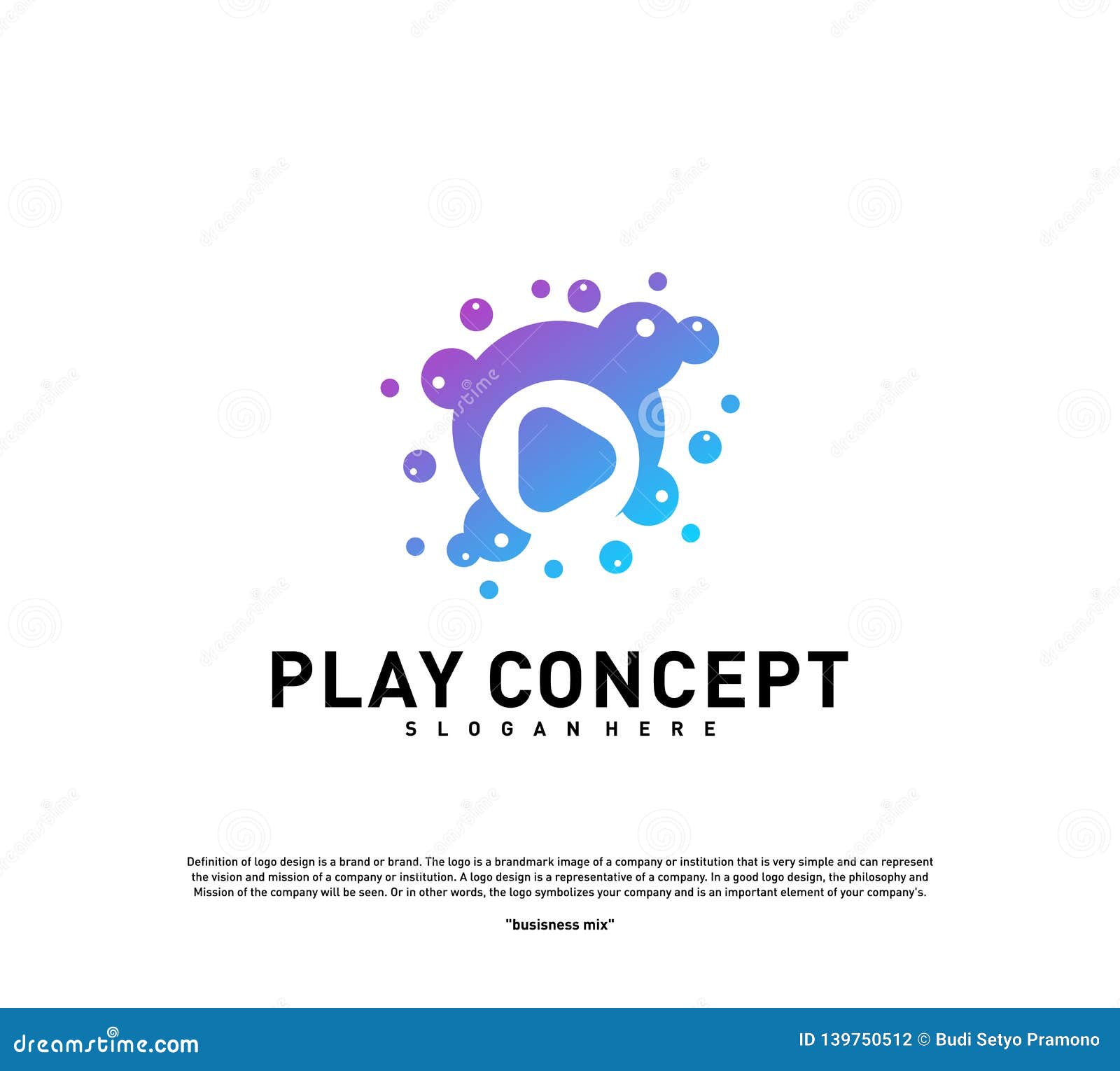 Colorful Play Logo Design Concept. Play Logo Template Vector Stock ...