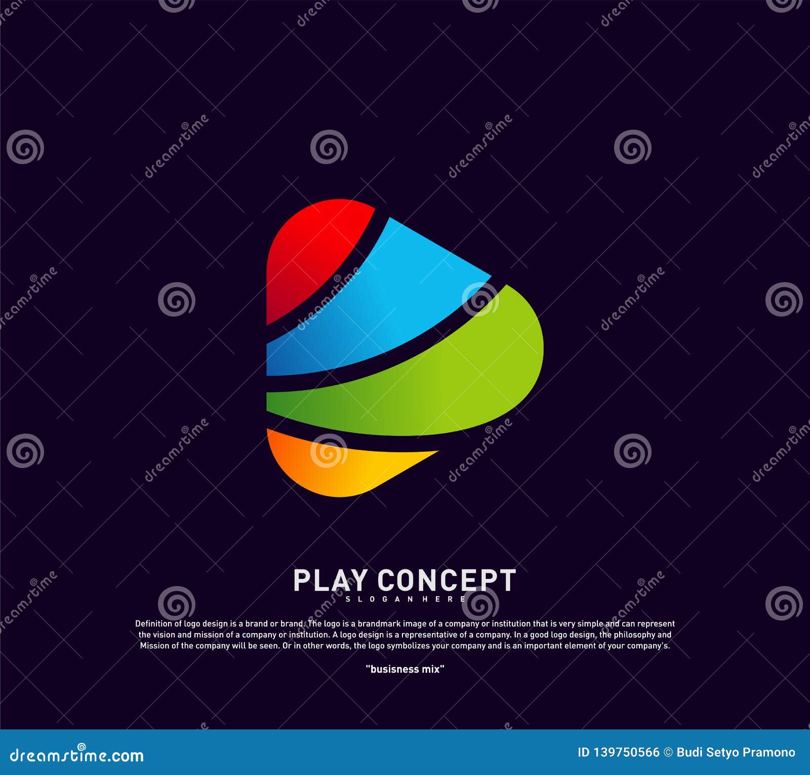 Colorful Play Logo Design Concept. Play Logo Template Vector Stock ...