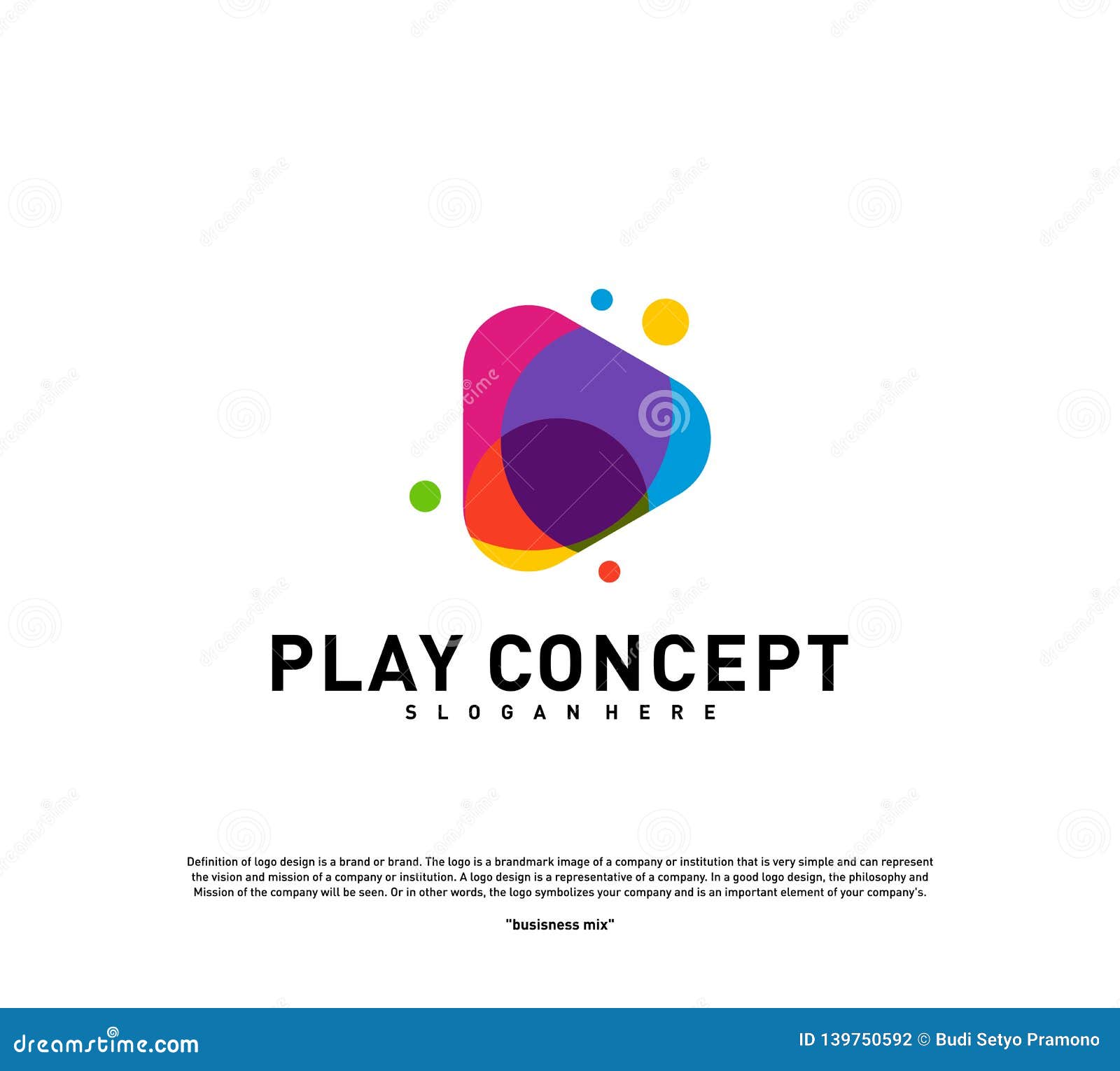 Colorful Play Logo Design Concept. Play Logo Template Vector Stock ...