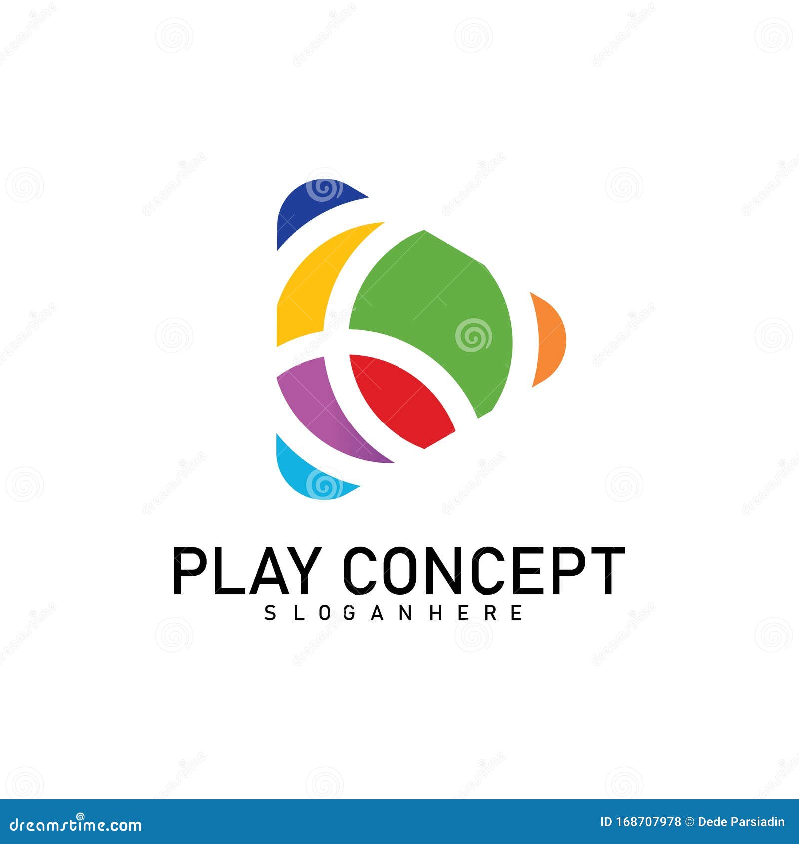 Colorful Play Logo Design Concept. Play Logo Template Vector Stock ...