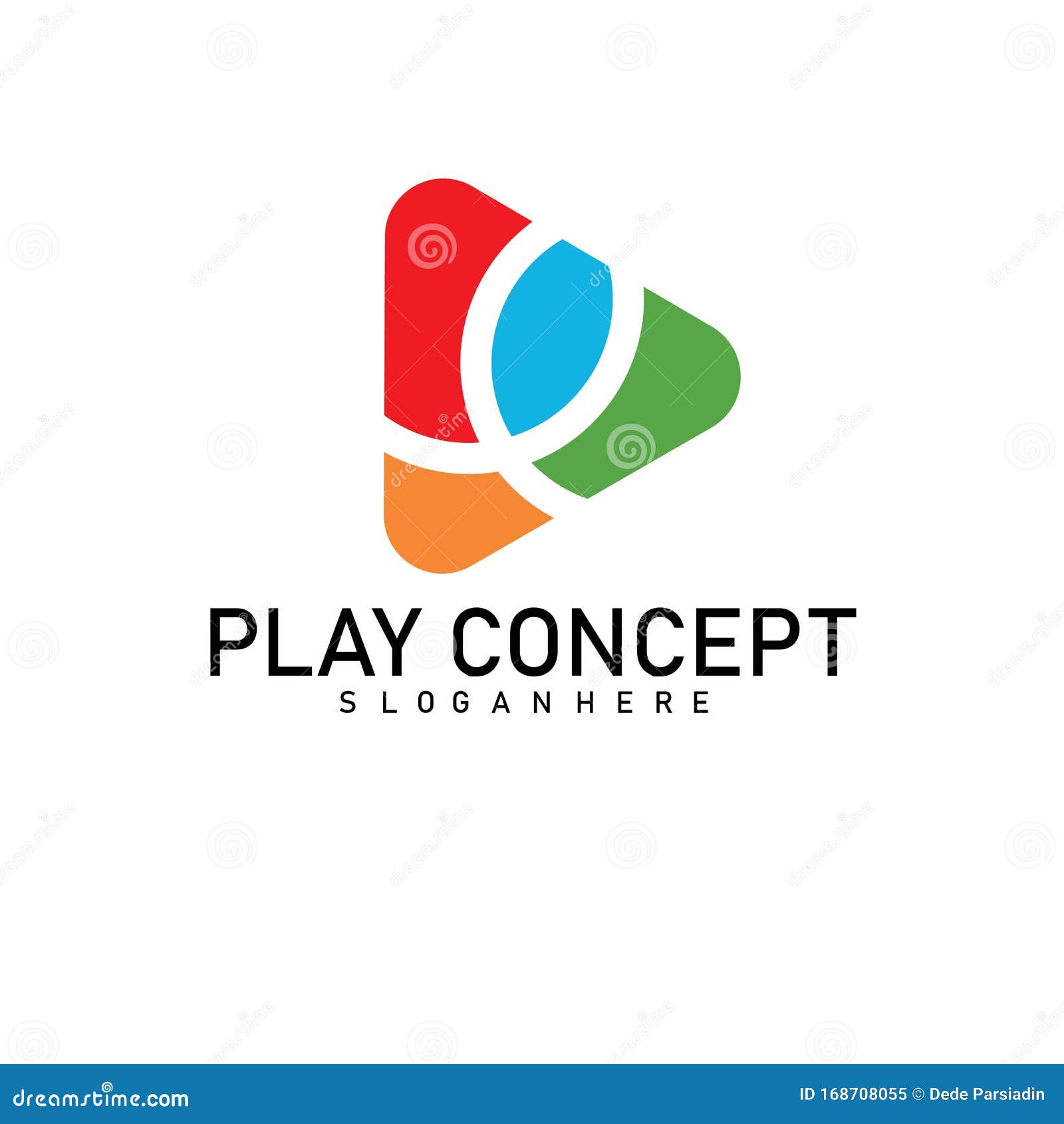 Colorful Play Logo Design Concept. Play Logo Template Vector Stock ...