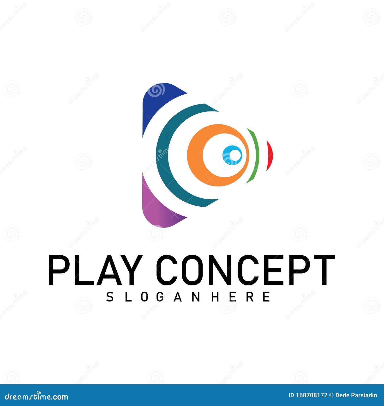 Colorful Play Logo Design Concept. Play Logo Template Vector Stock ...