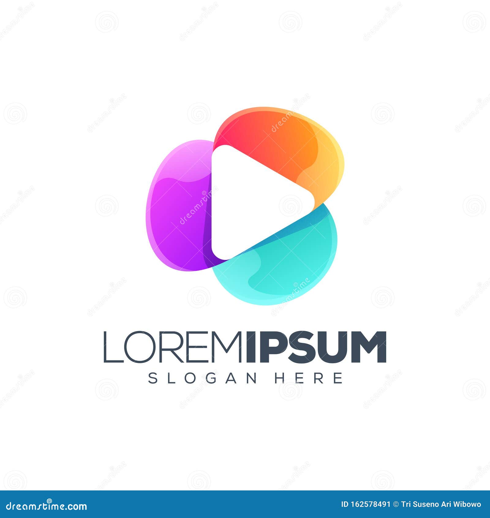 Colorful Play Logo Design Vector Illustration Stock Vector ...