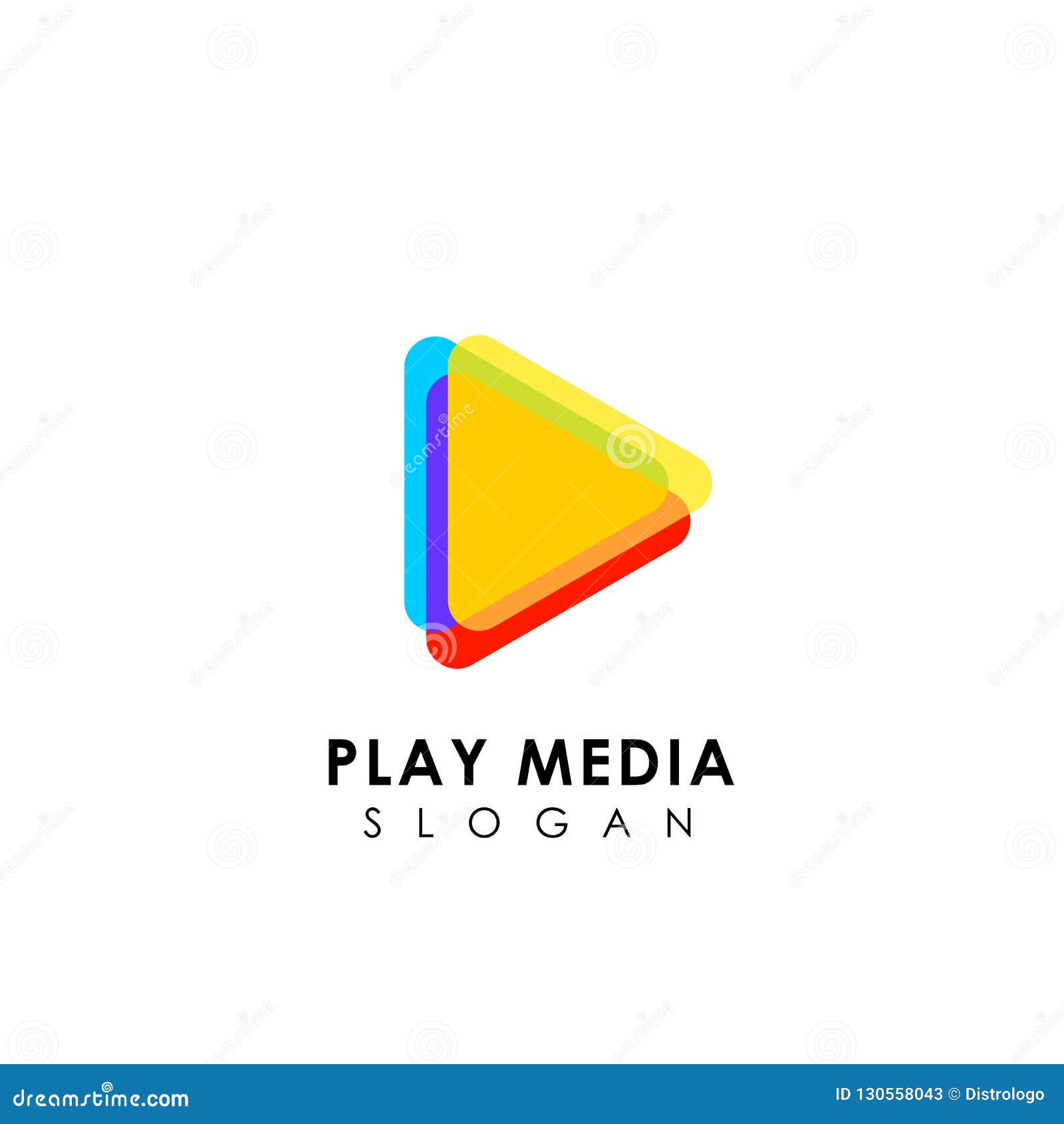 Colorful Play Media Logo Design Template. Triangle Play Icon Symbol ...
