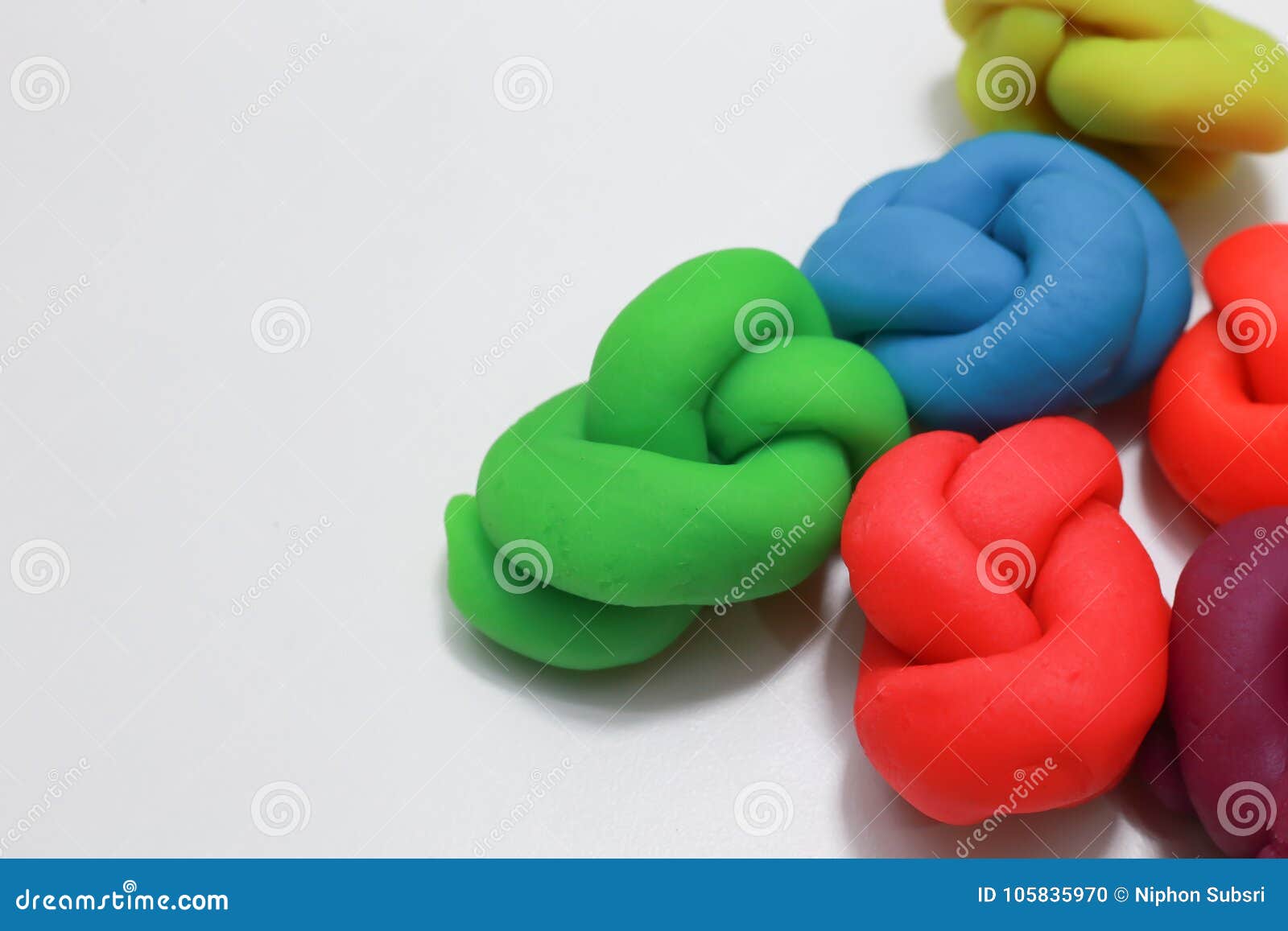 Colorful Playdough Close Up Image on White Background. Stock Photo ...