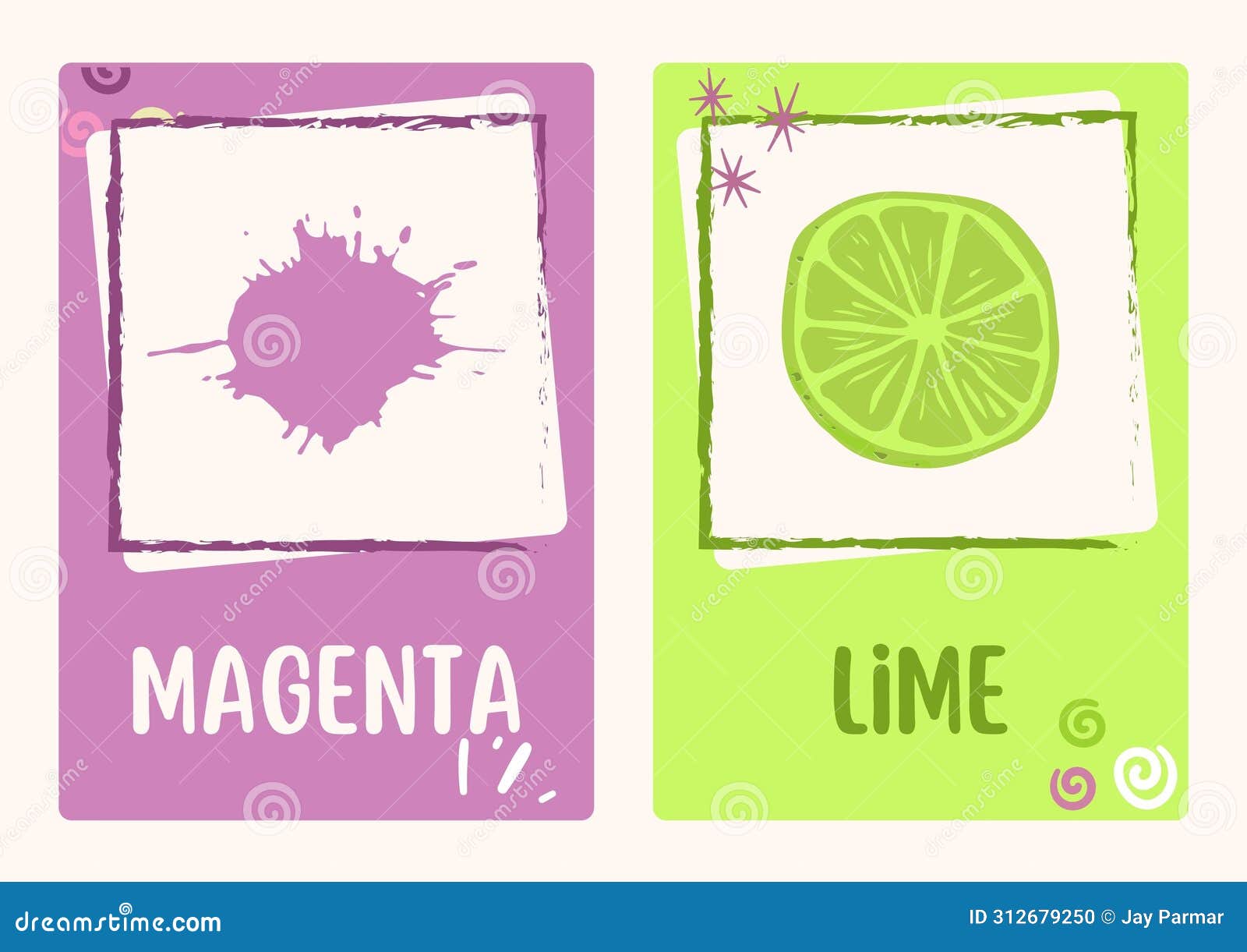 Colorful Playful Cute Color Flashcard - 7 Stock Illustration ...