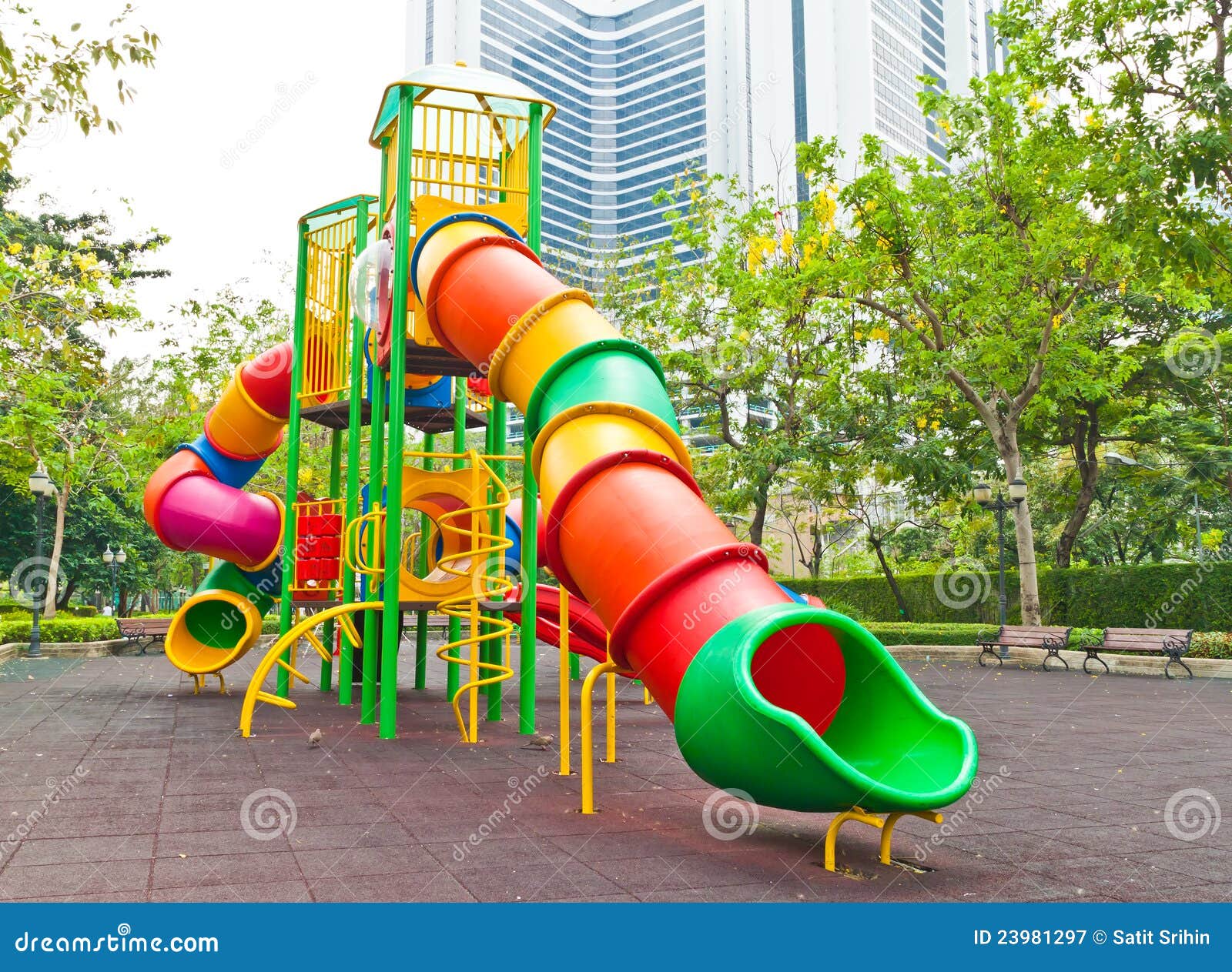 Colorful playground stock image. Image of blue, youth - 23981297