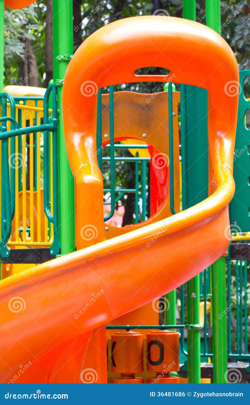 Colorful Playground for Children. Stock Photo - Image of garden ...