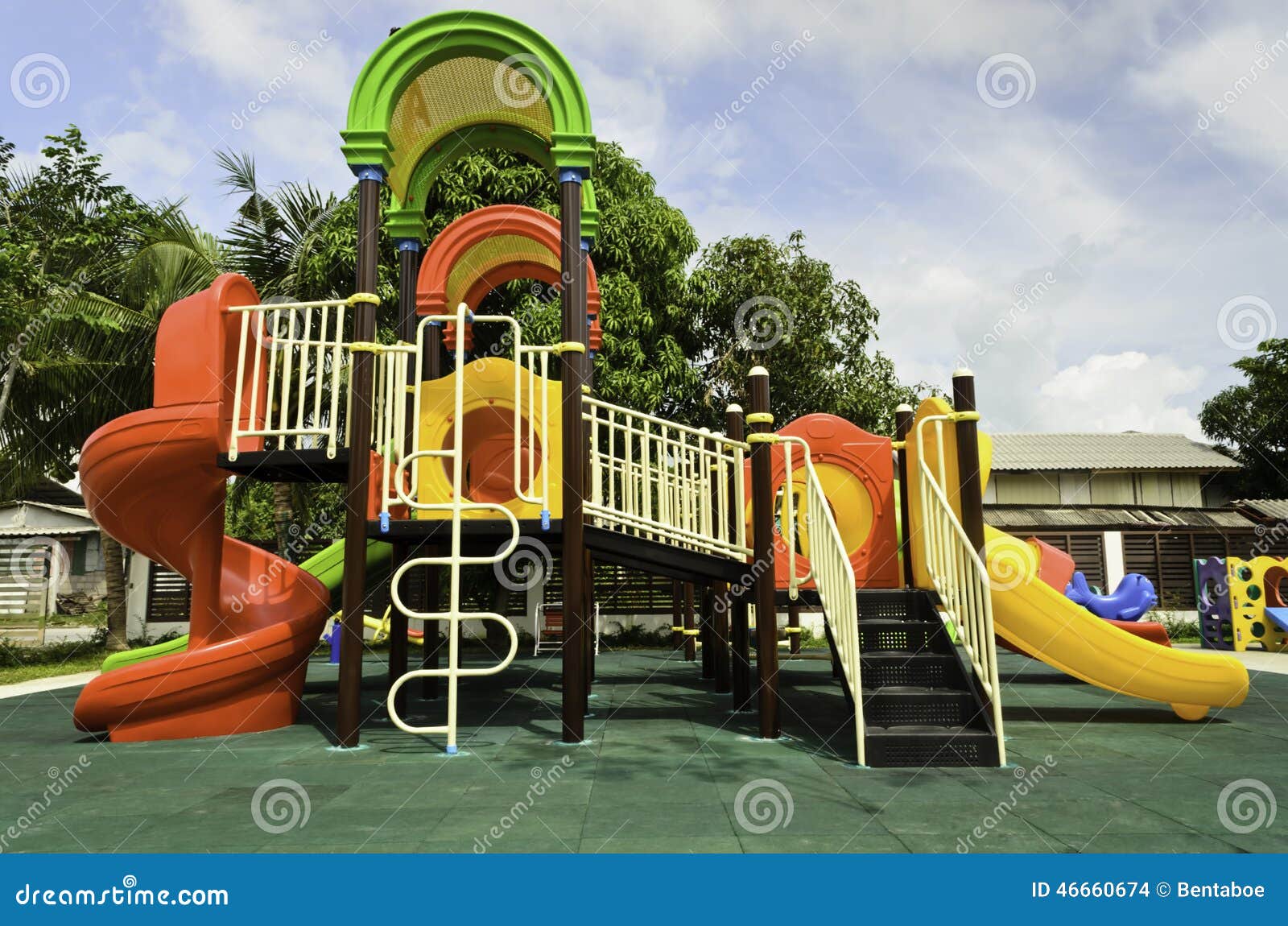Colorful playground stock photo. Image of house, blue - 46660674
