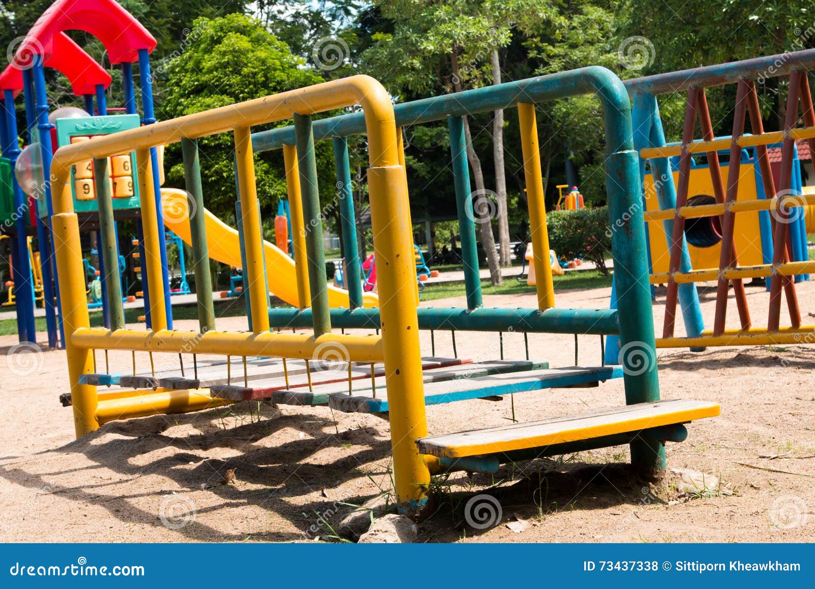 Colorful Playground for Children Player Stock Photo - Image of outside ...