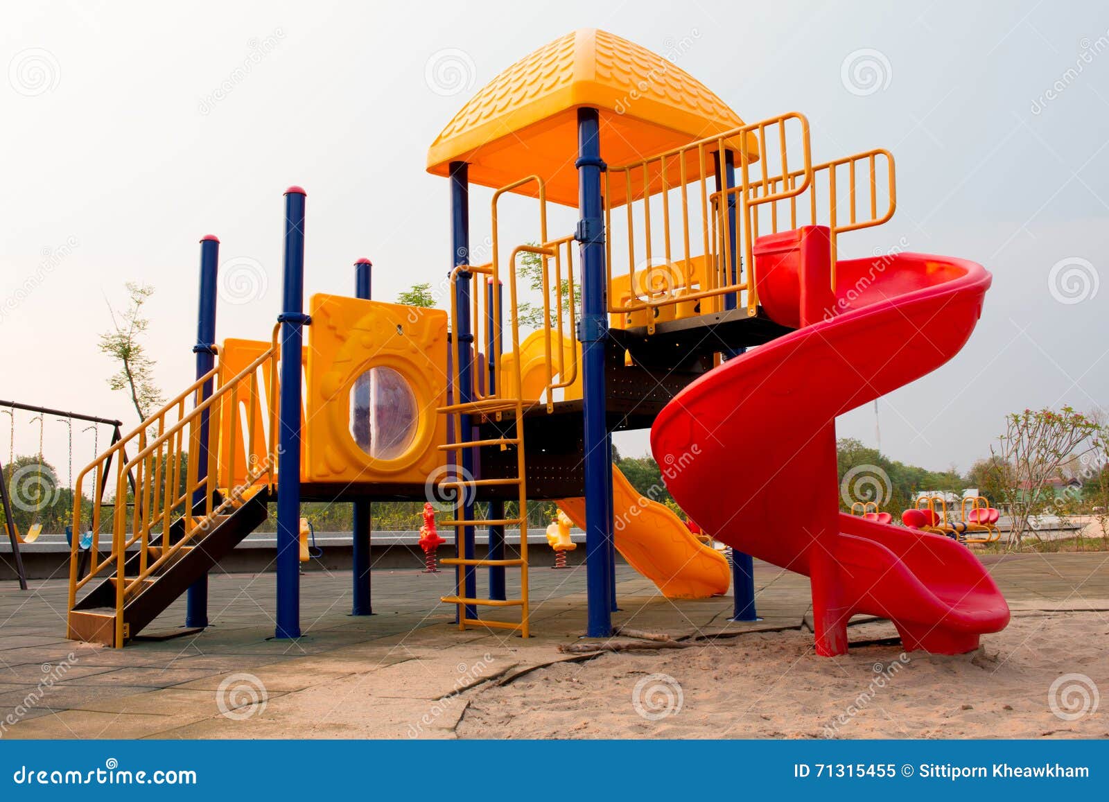 Colorful Playground for Children Stock Image - Image of children ...