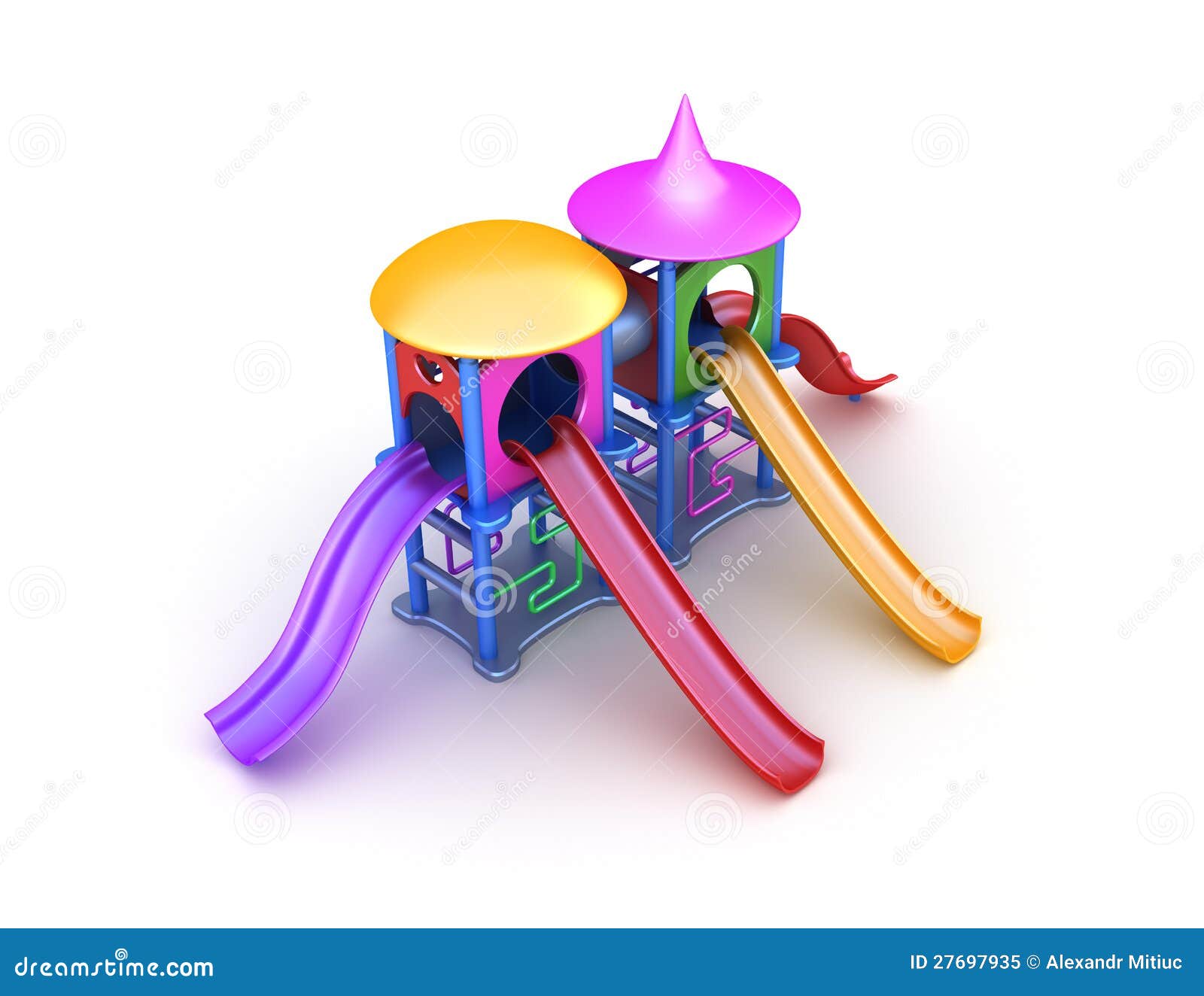 Colorful Playground for Childrens Stock Illustration - Illustration of ...
