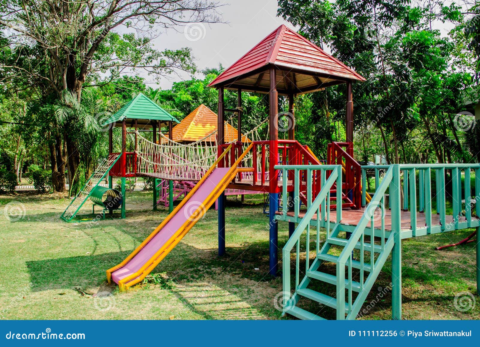 Colorful playground stock photo. Image of recreation - 111112256