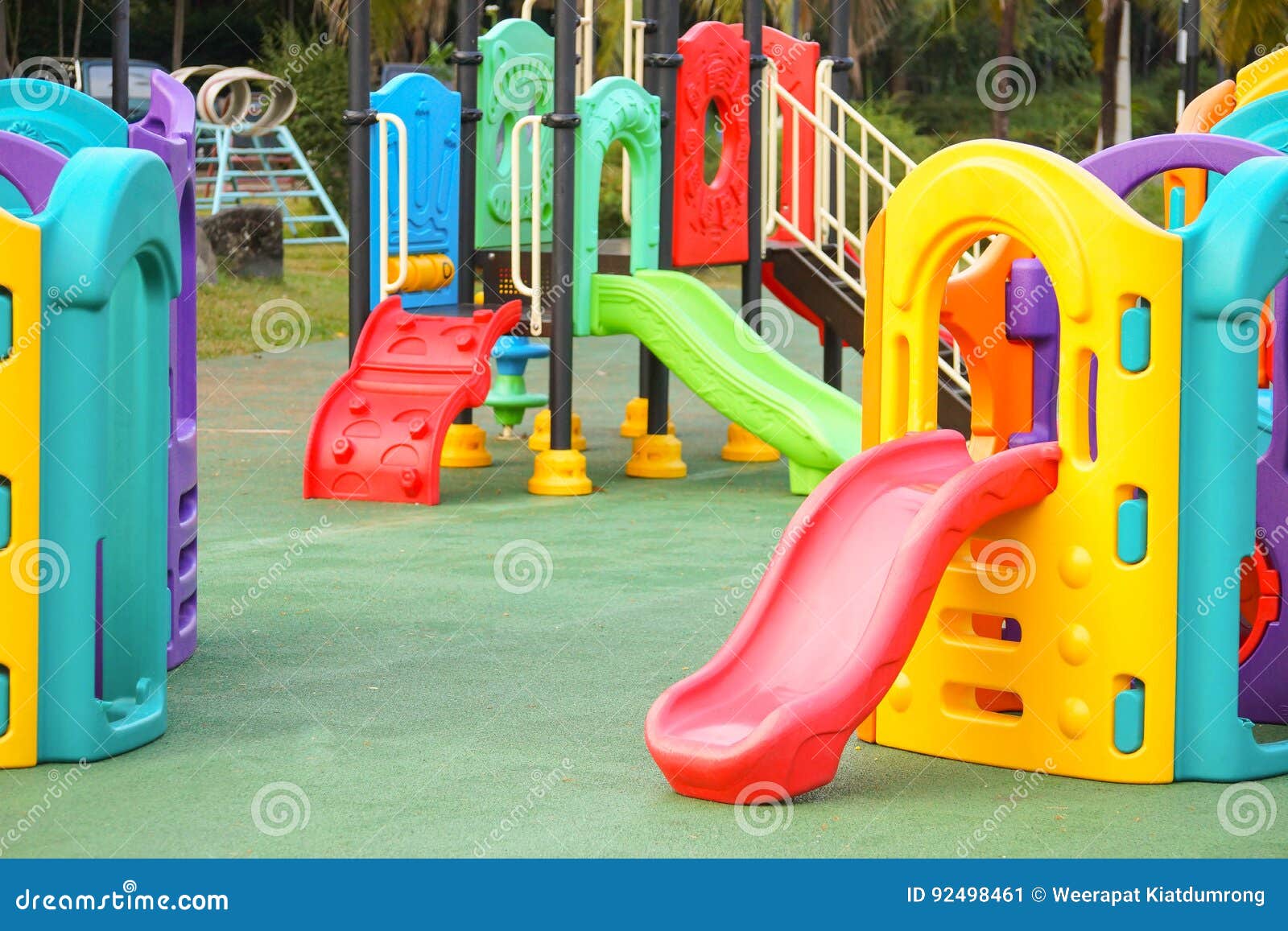 Colorful Playground for Kids Stock Image - Image of enjoy, park: 92498461