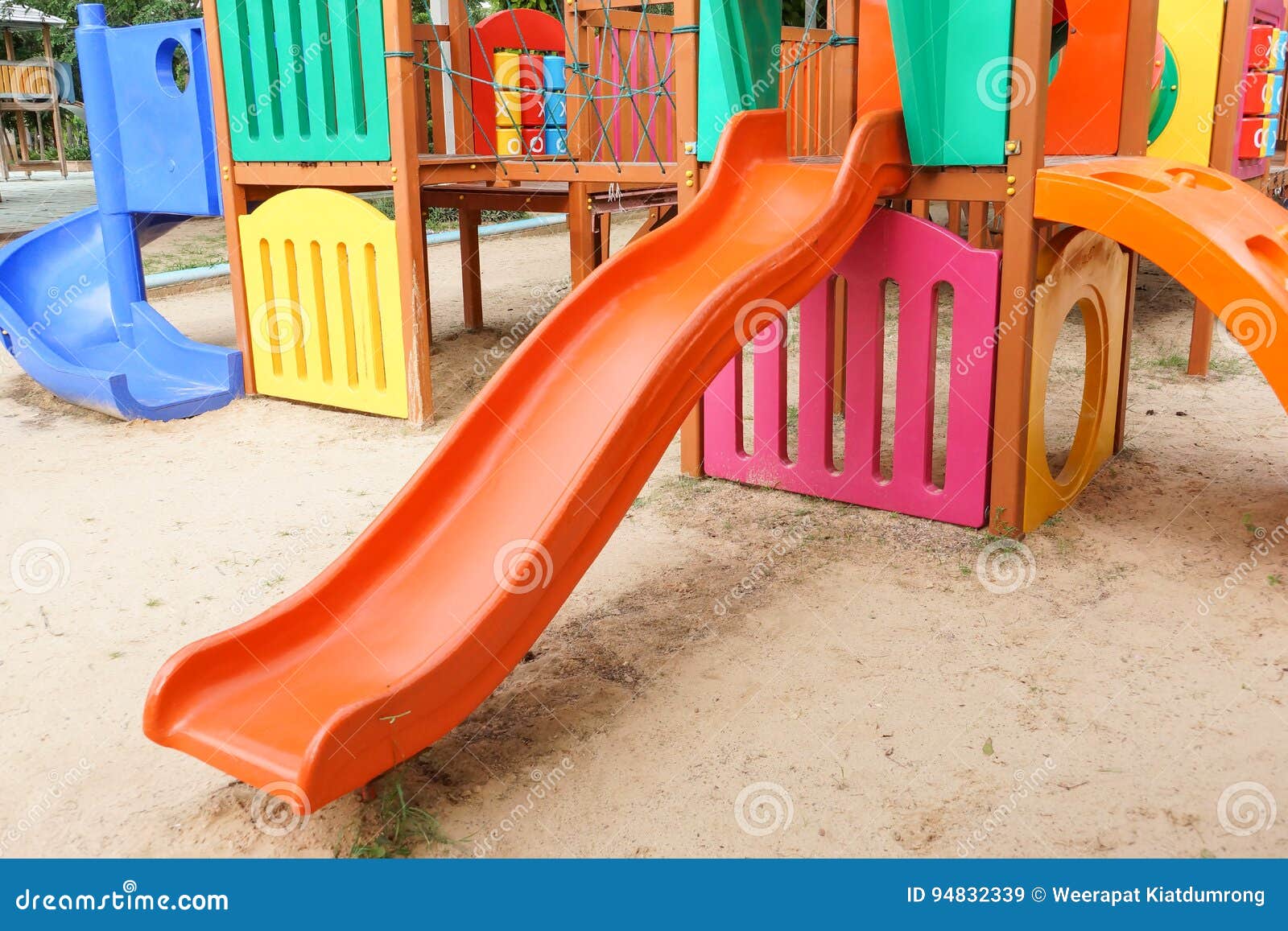 Colorful Playground for Kids Stock Image - Image of kids, slider: 94832339