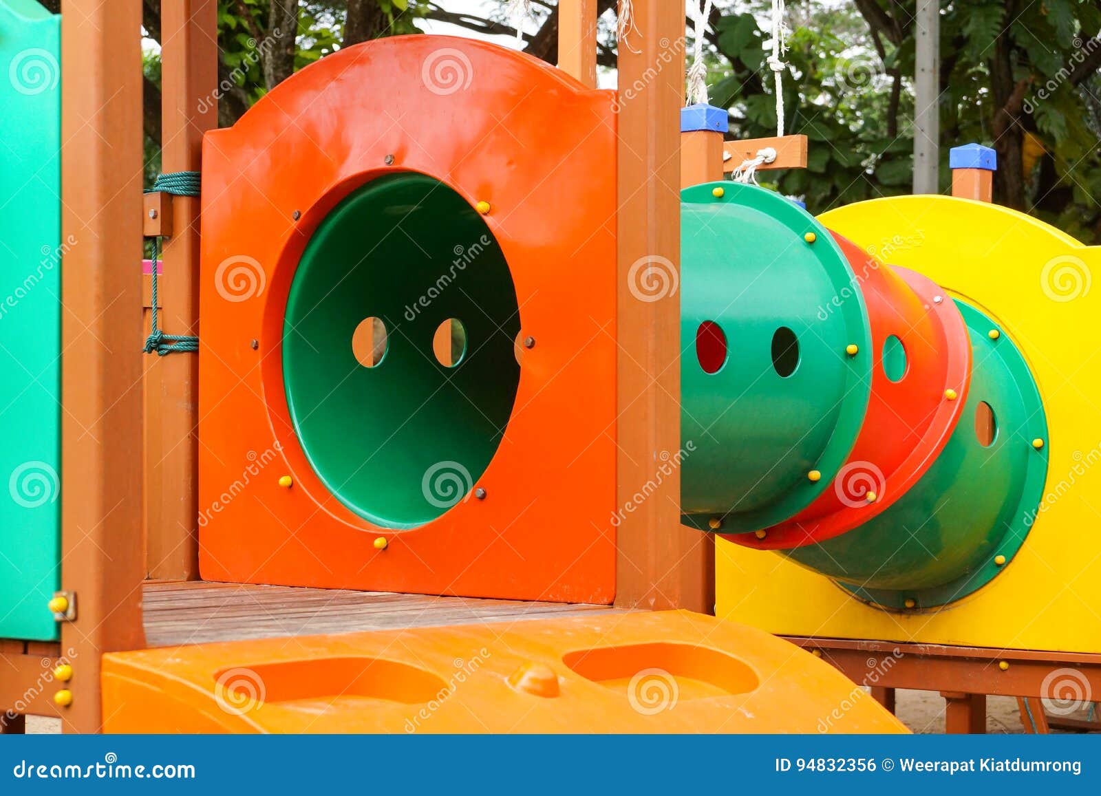 Colorful Playground for Kids Stock Photo - Image of slider, happy: 94832356